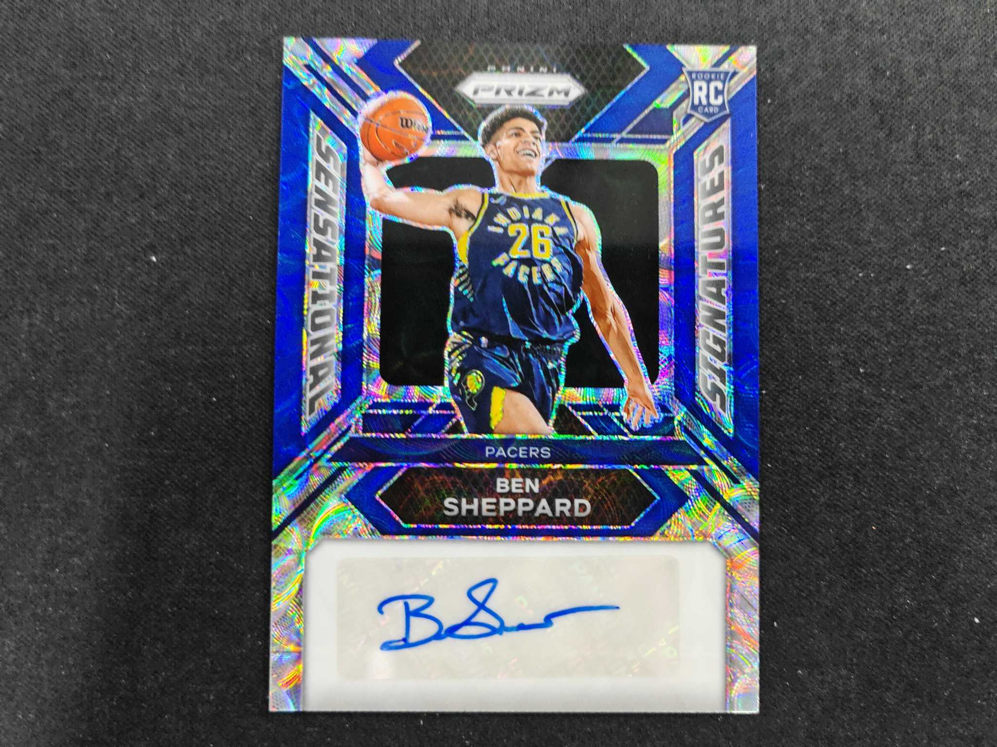2023-24 Panini Prizm Ben Sheppard RC SC球星卡 pz 新秀 步行者 谢泼德 签字 蓝圈圈折 49编 卡品 ...