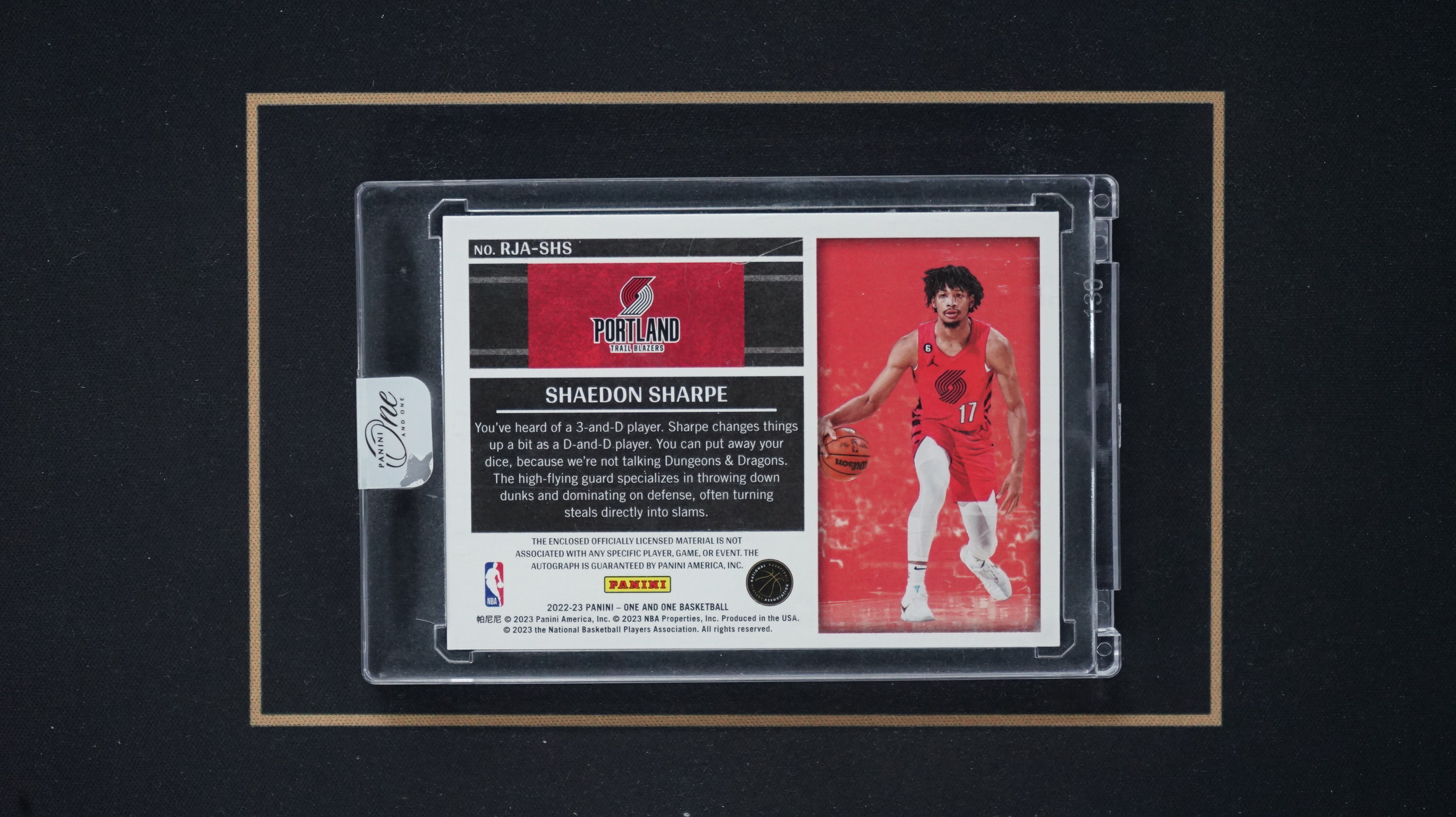 2022-23 Panini One and One Shaedon Sharpe RC 新秀 开拓者 谢登夏普 35编 红平行 RPA ...