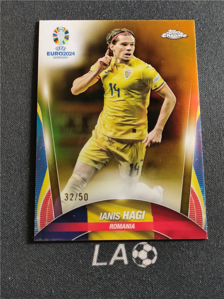 【LA足球】2024 Topps Chrome IANIS HAGI 欧洲杯 元年 罗马尼亚 亚尼斯 哈吉 阿拉维斯 格拉斯哥流浪者 金折 ...