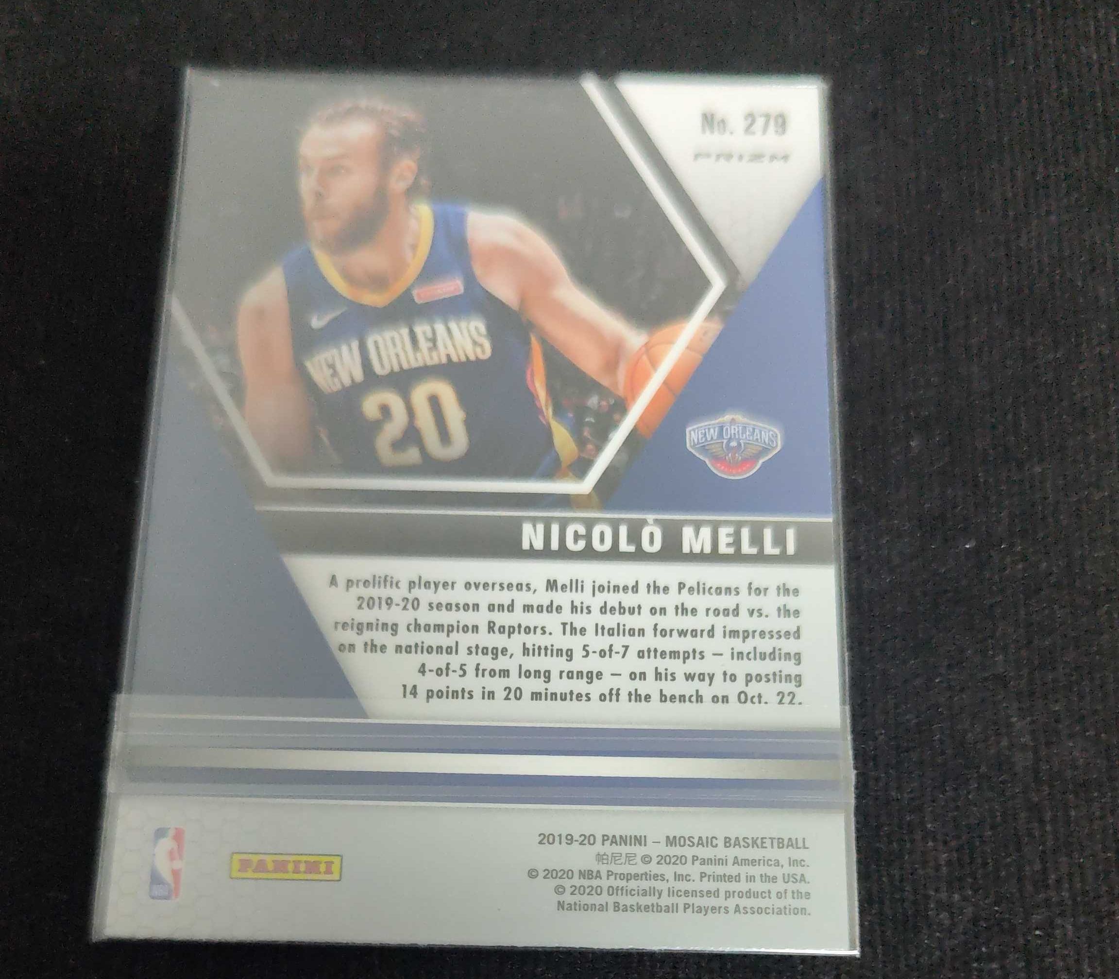 2019-20 Panini Mosaic Nicolo Melli RC 马赛克 梅利 鹈鹕 粉马赛克折 折射 卡淘