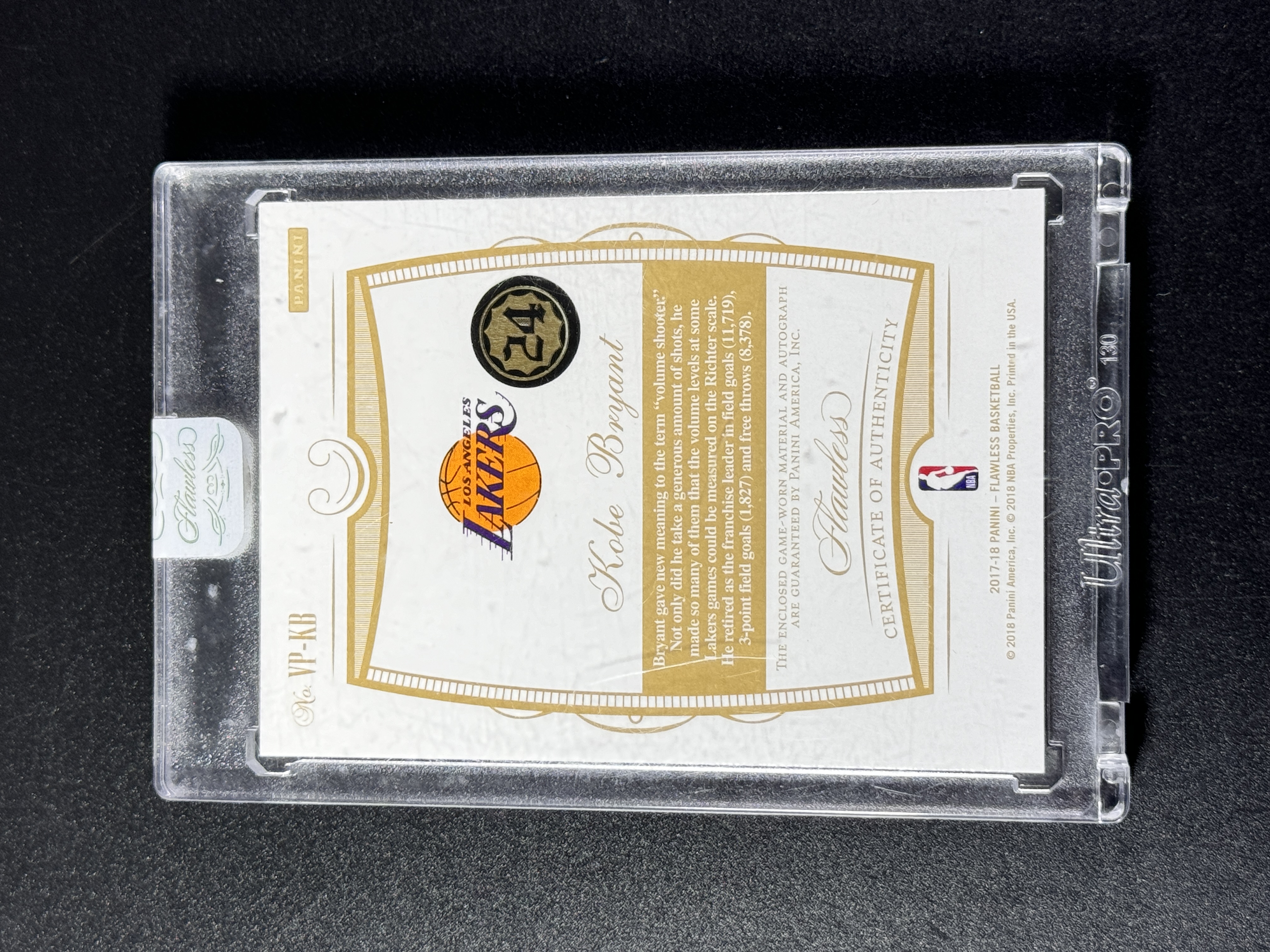【喷子拍卖】2017-18 panini flawless Kobe Bryant 手提 洛杉矶湖人 科比 布莱恩图 patch 签字 21编 ...