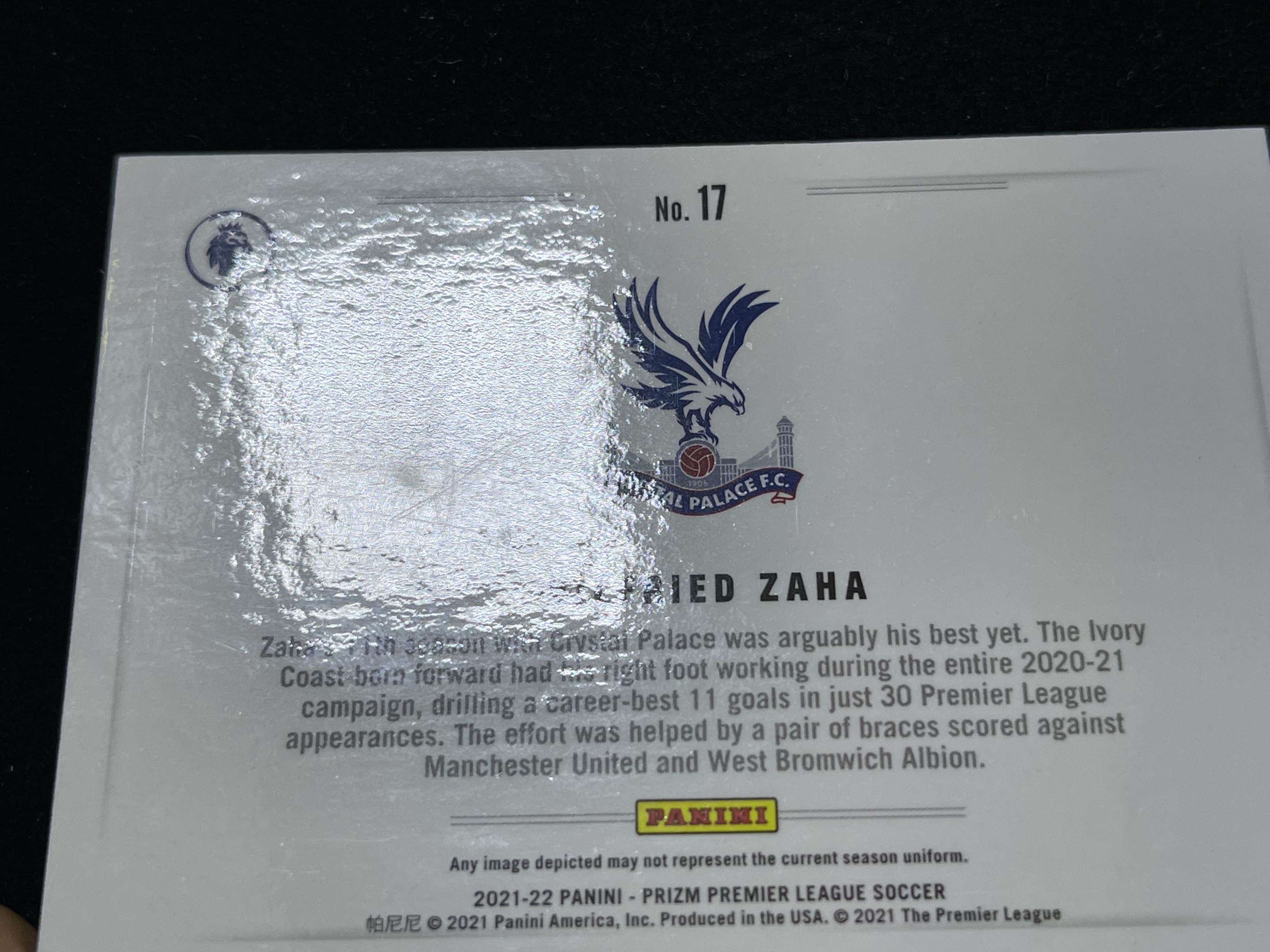 【Lucky幸运壹编壹代拍-ZTT】2021-22 Panini Prizm Premier League 英超 威尔弗里德 扎哈 Zaha ...