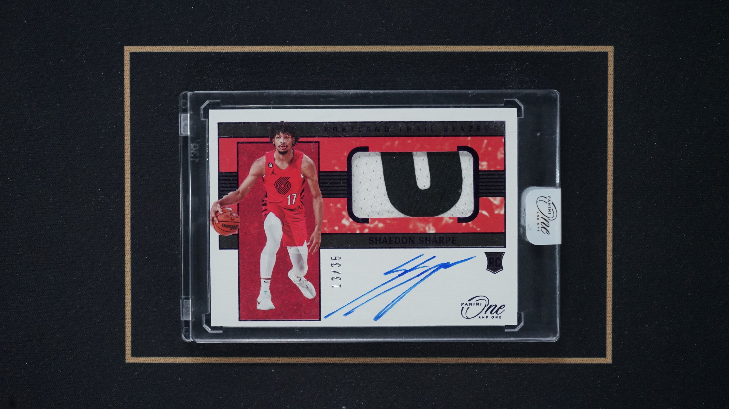 2022-23 Panini One and One Shaedon Sharpe RC 新秀 开拓者 谢登夏普 35编 红平行 RPA ...