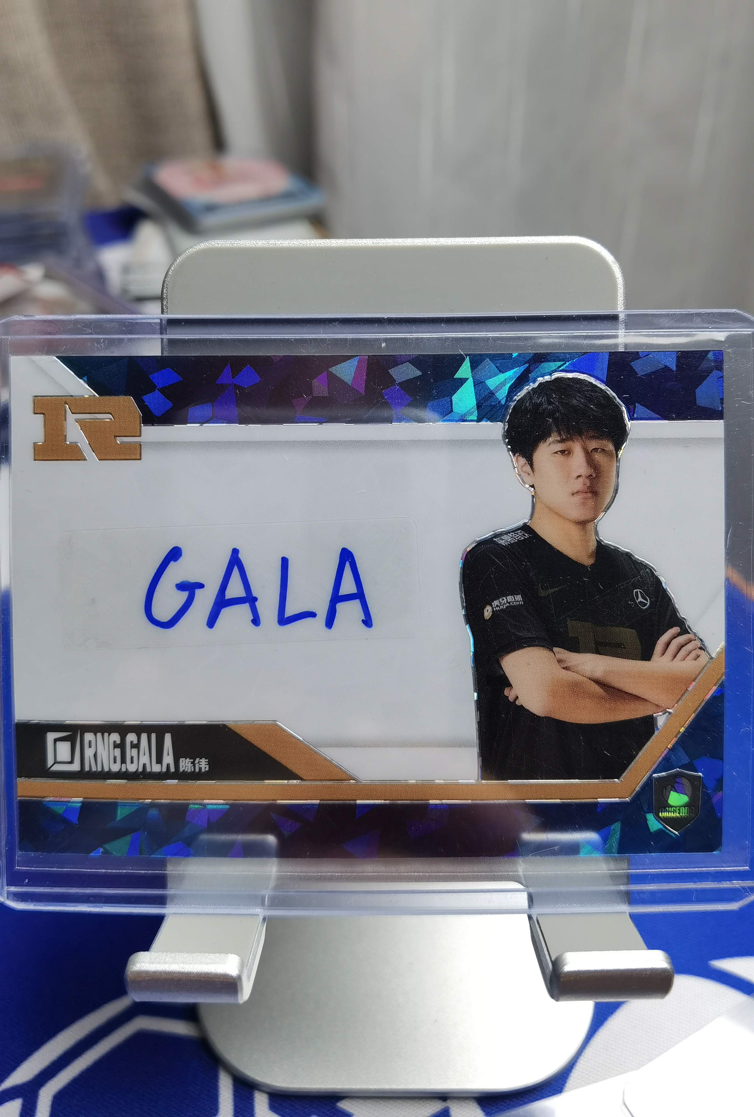 2022 LPL BUFFUN GALA 【Mycards代拍】英雄联盟 RNG战队 陈伟 25编 蓝碎冰折 签字卡 折射 限量 卡品如图 A15 卡淘