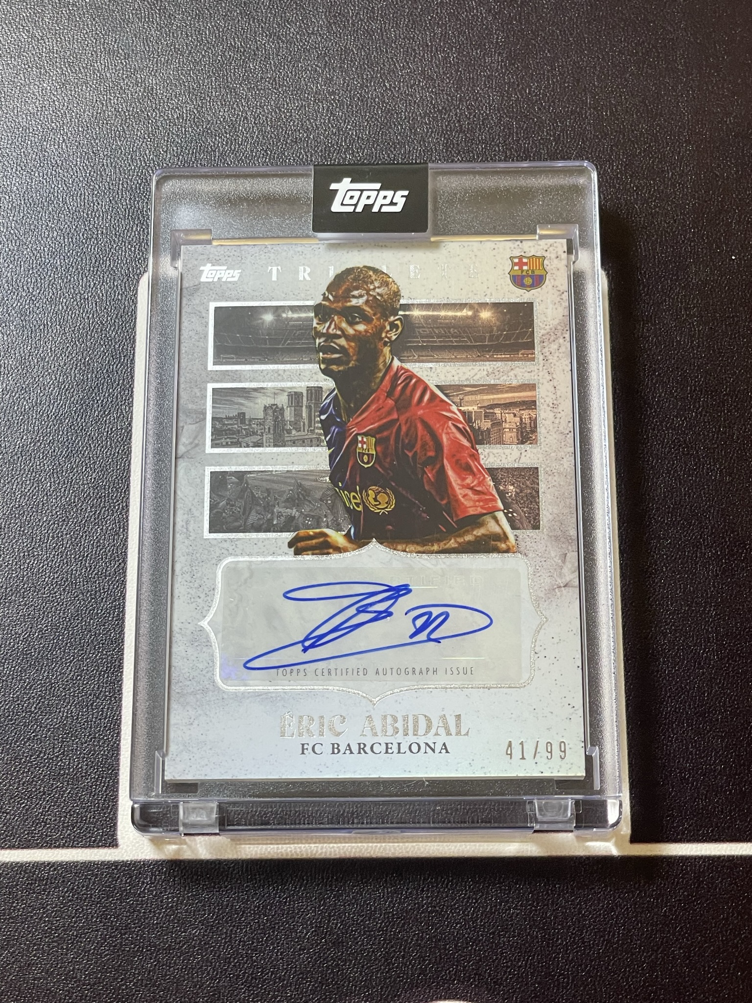 2008-09 Topps FC Barcelona Triplete Abidal 巴萨 三冠王 队盒 巴塞罗那 阿比达尔 签字 99编 卡 ...