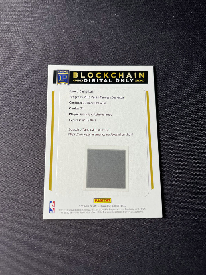 2019-20 Panini Flawless Antetokounmpo Blockchain区块链手提 雄鹿 扬尼斯阿德托昆博 字母哥 ...