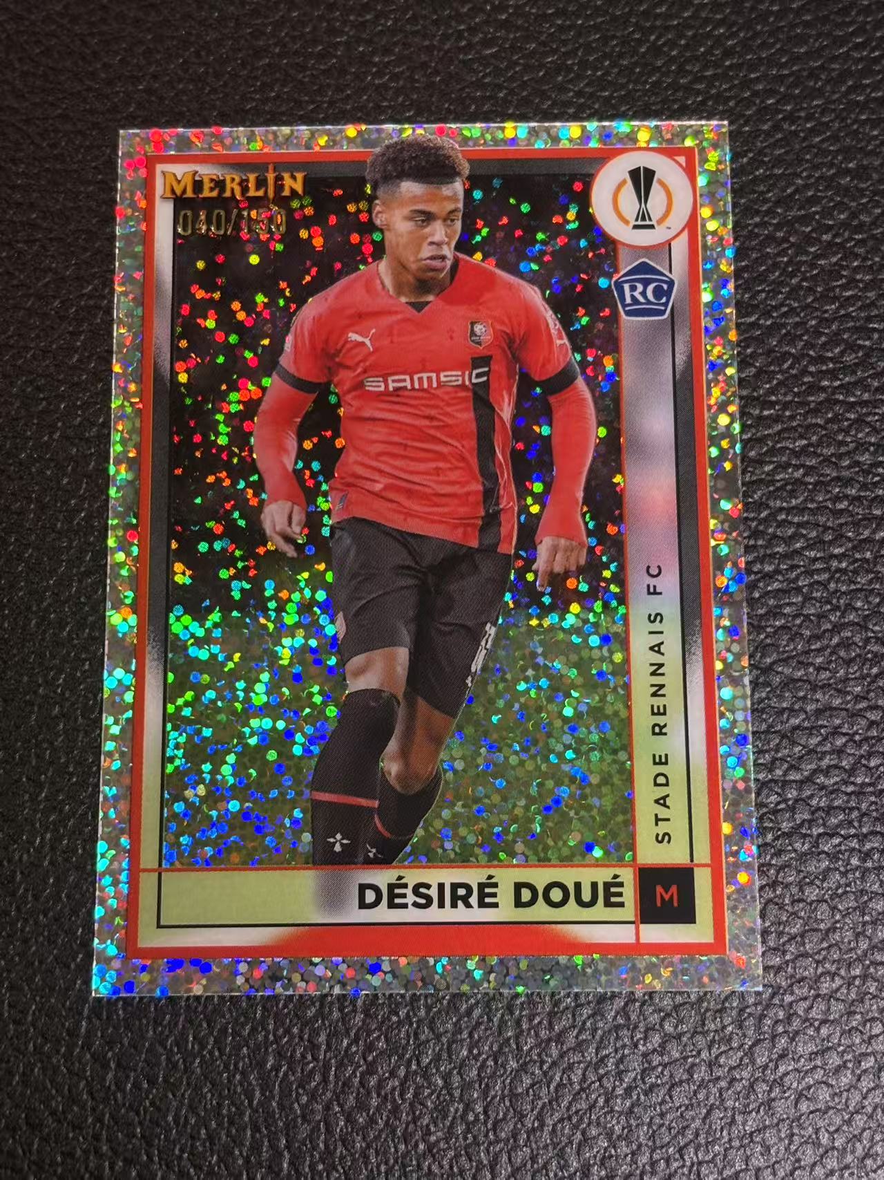 2023 Topps Merlin chrome Desire Doue RC 杜埃 新秀年 150编 雷恩 巴黎 梅林 瑕疵如图 ...