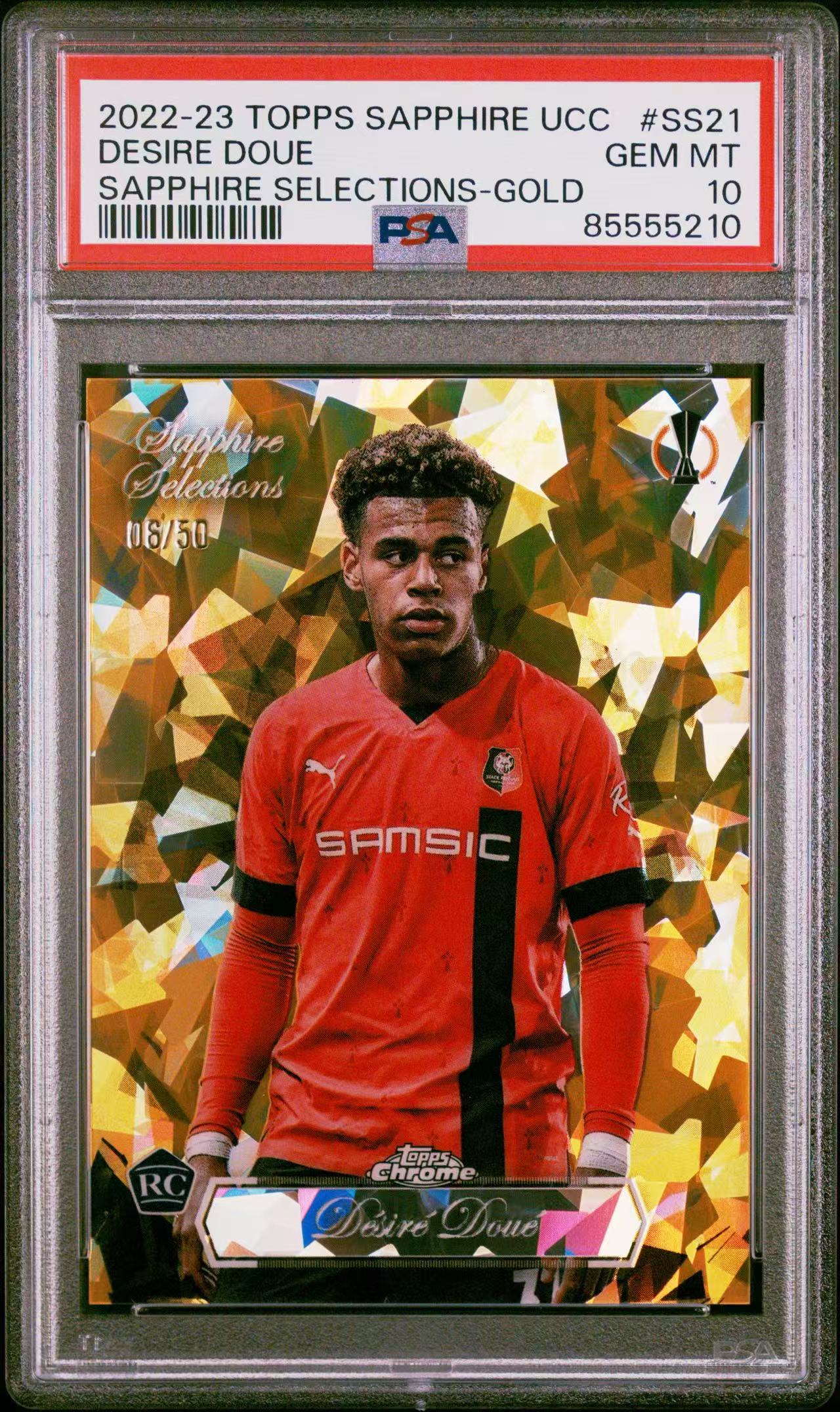 2022-23 Topps Chrome Desire Doue RC 【日食代卖】欧冠 蓝宝石 精选特卡 杜埃 大巴黎 法国 姆巴佩 队友 ...