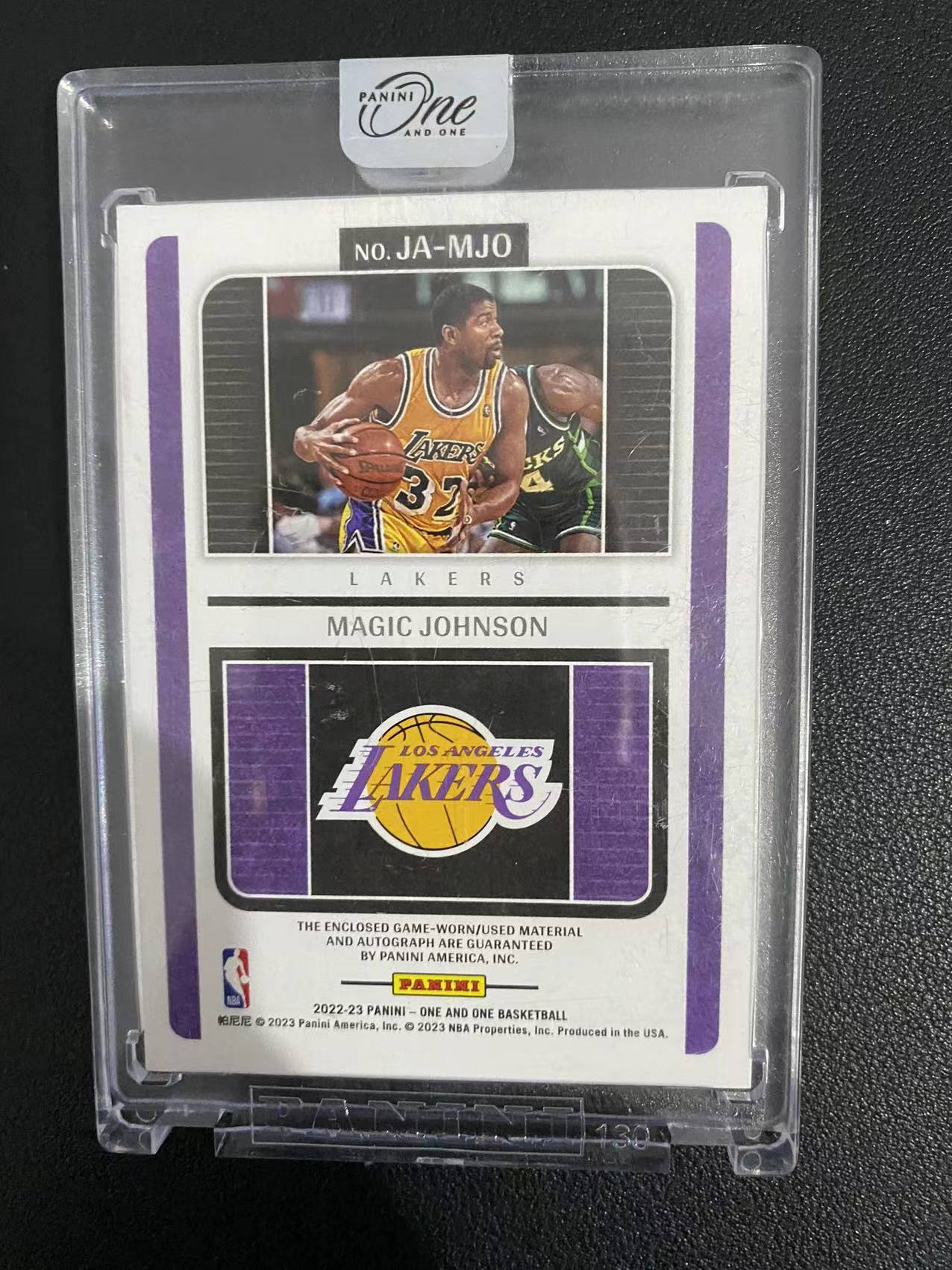 【陈氏拍卖】2022-23 Panini OneAndOne Magic Johnson OAO 魔术师约翰逊 签字 实物球衣衣料 卡签 49 ...