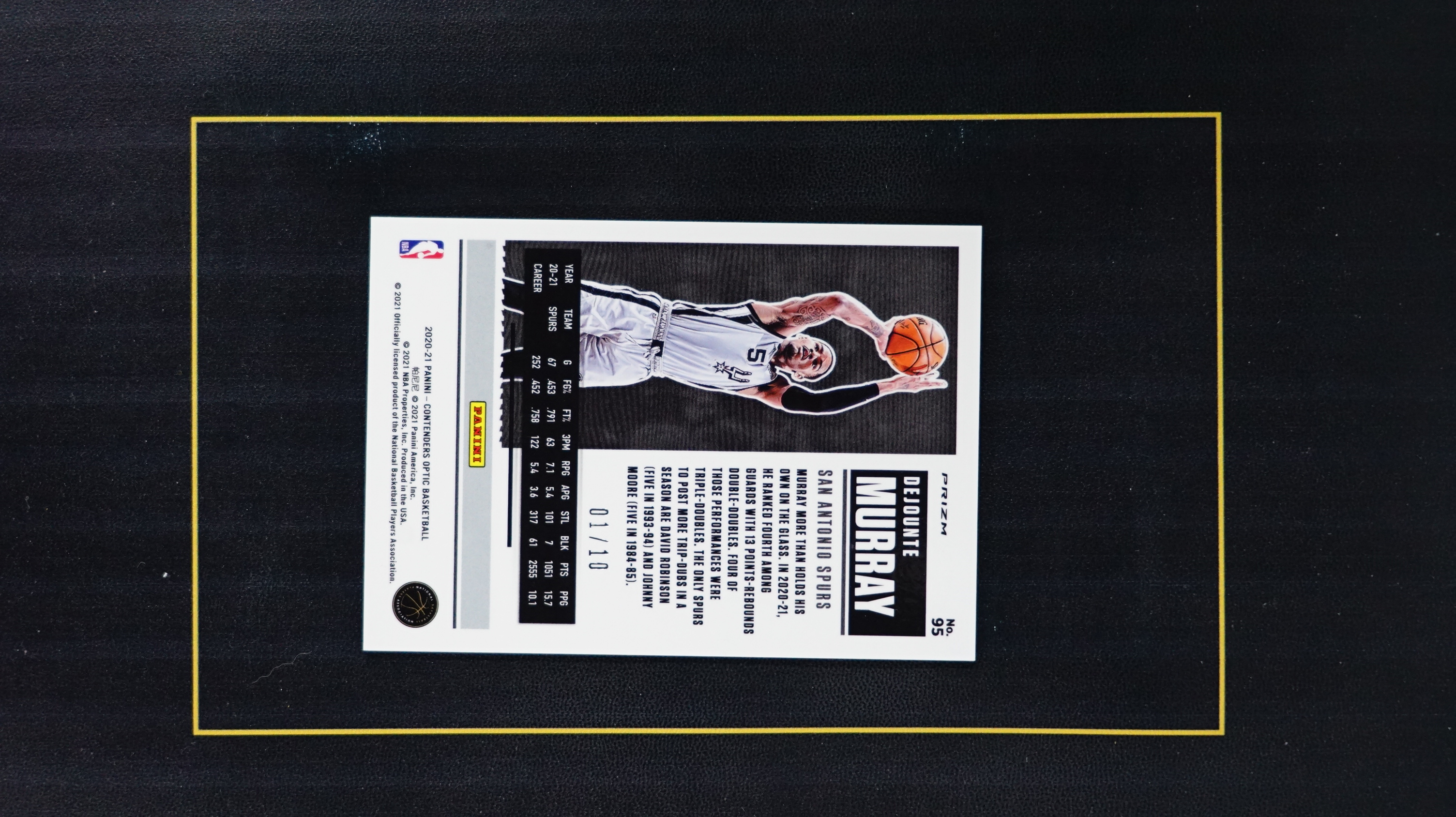 2020-21 Panini Contenders Optic Dejounte Murray 球票 马刺 德章泰穆雷 10编 首编 金折 ...