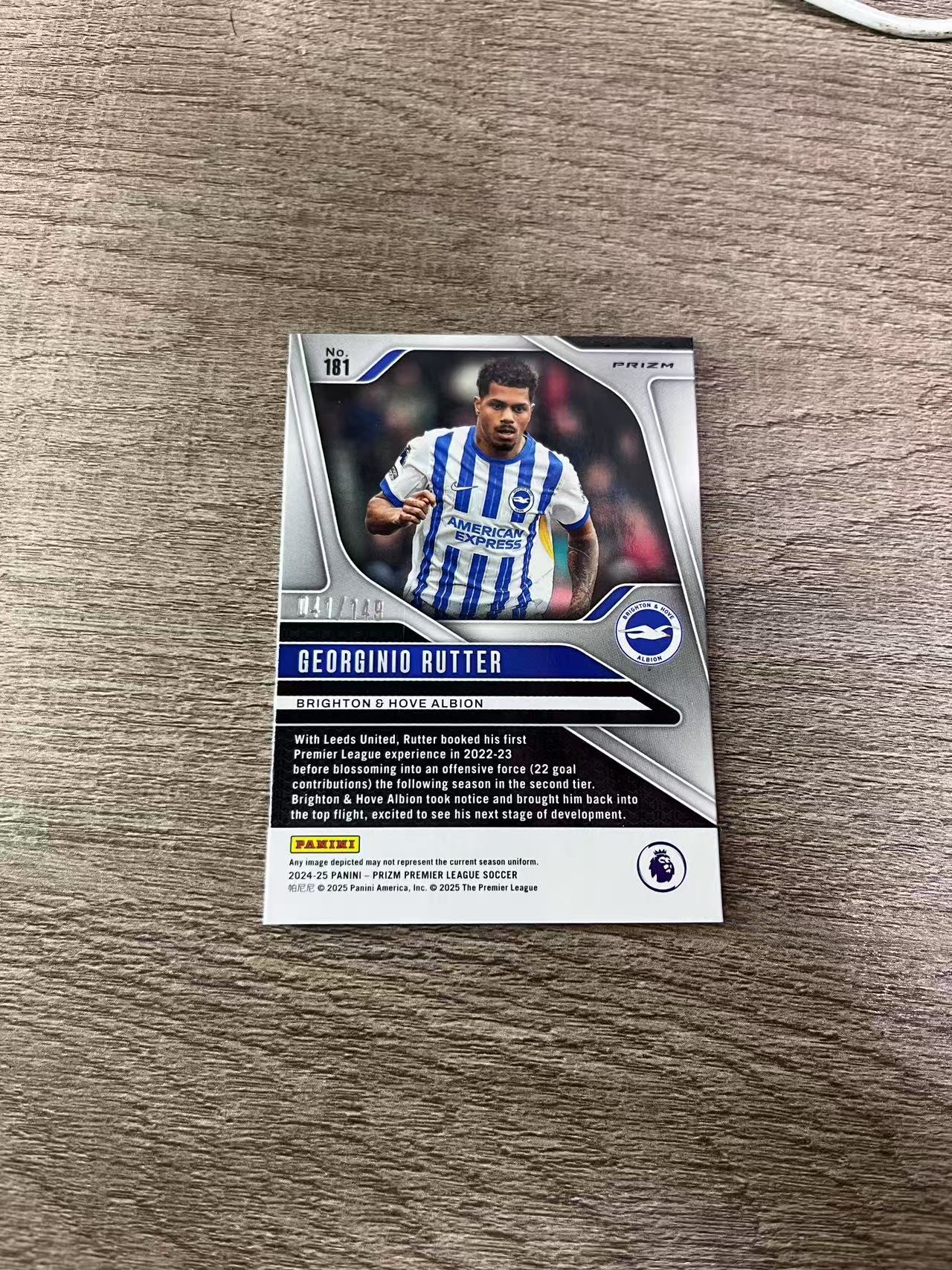 2024-25 Panini Prizm Georginio Rutter 【#阿威十八式】英超 PZ 布莱顿 乔吉尼奥 鲁特 149编 粉折 ...
