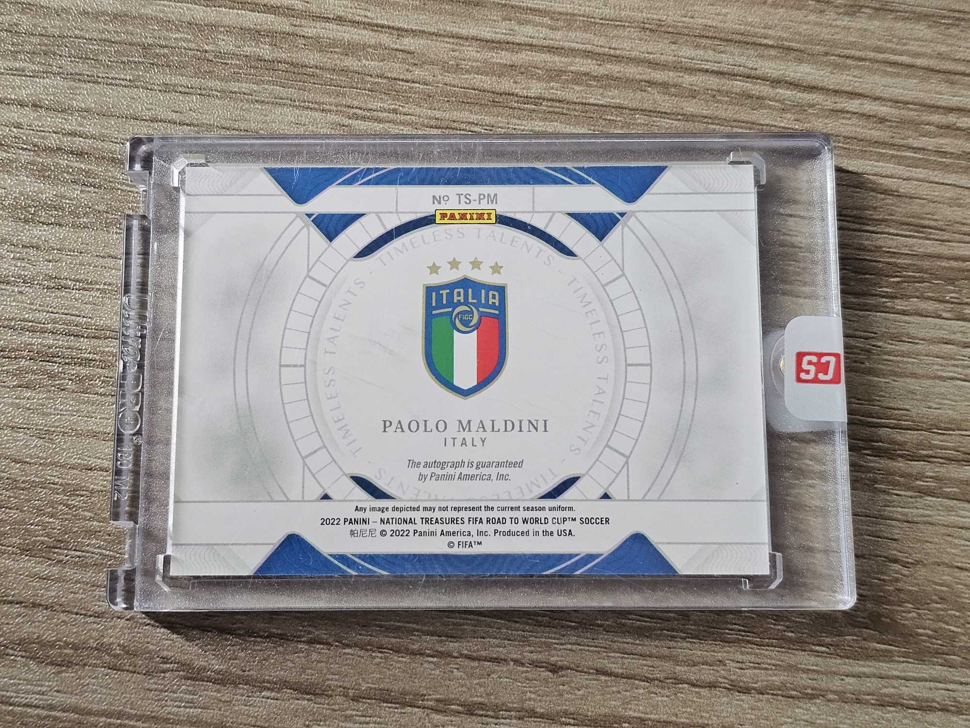 2022 Panini National Treasures Paolo Maldini 世界杯 国宝 意大利 马尔蒂尼 AC米兰 传奇队长 ...