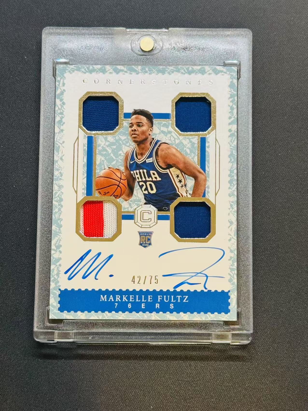 2016-17 大理石 Cornerstones Markelle Fultz 76人 马克尔 富尔茨 新秀RC /75编 四窗RPA 球衣物料卡签 暴力patch签字 卡品如图 卡淘