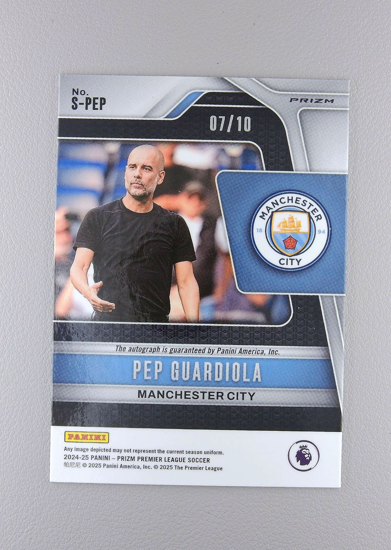 战神无双拍卡 2024-25 Panini Prizm Pep Guardiola 签字 佩普 瓜迪奥拉 10编 金折 五冠王 曼城 巴萨 ...