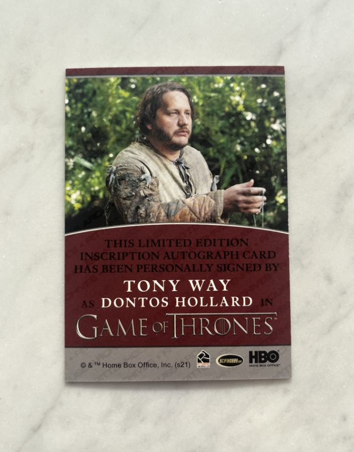 2021 Other Game of Thrones Tony Way HBO 权游 权利的游戏 权力的游戏 冰与火之歌 托尼威 红骑士 铭文 ...