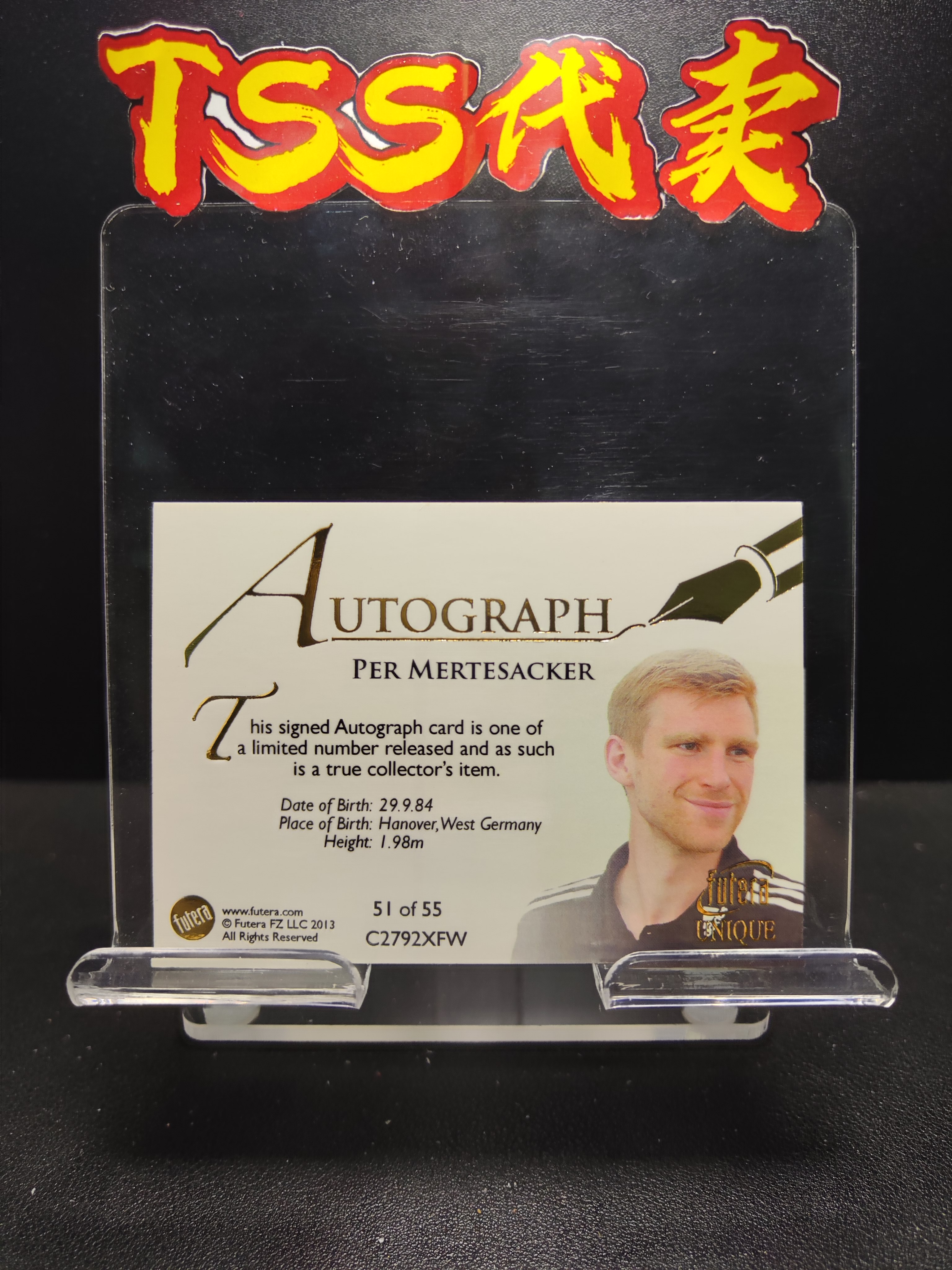 2018 【TSS光速代卖】 Futera Unique Mertesacker 福特拉 阿森纳 默特萨克 /55编 大师卡签 签字 德国男模 ...