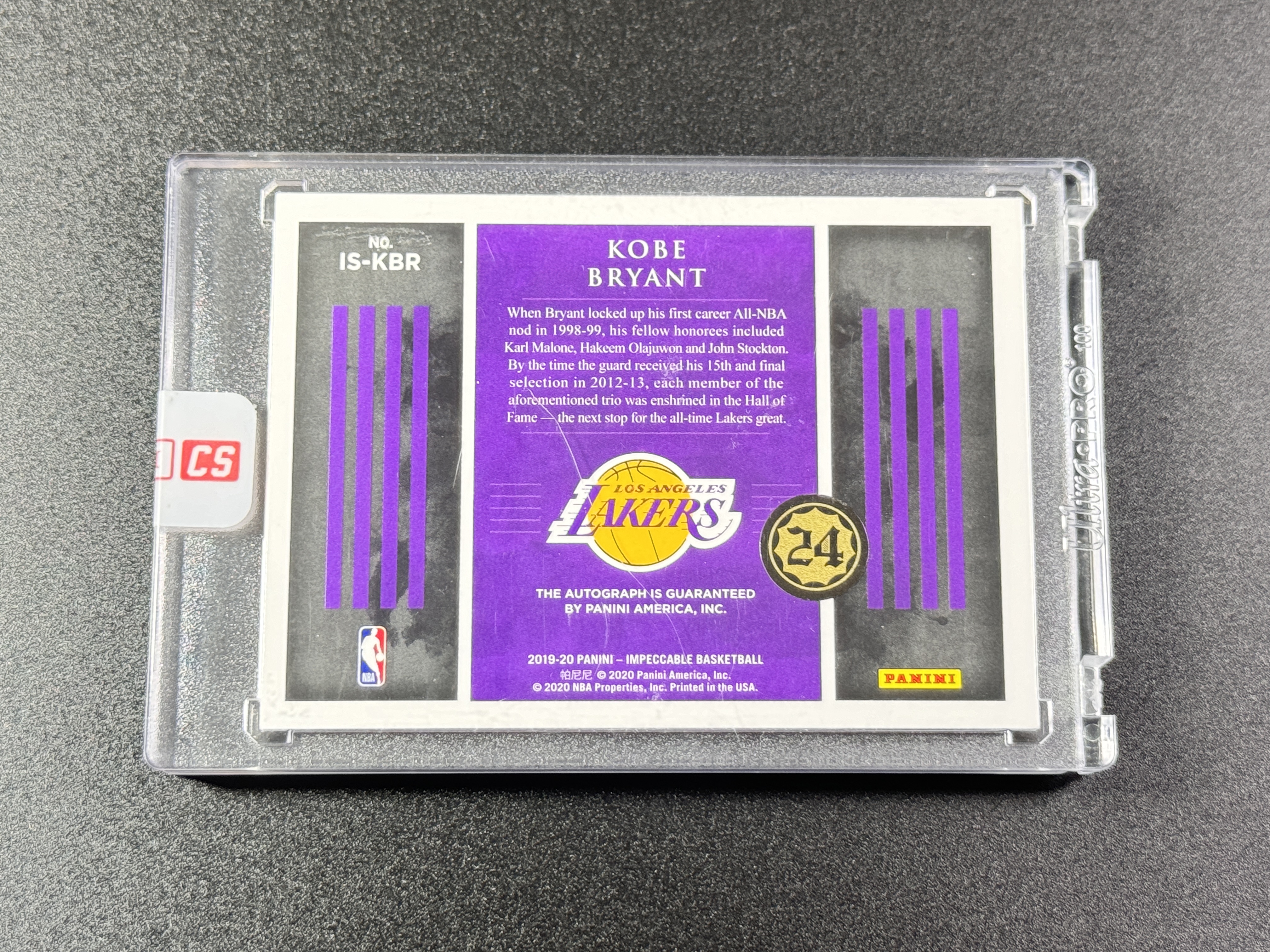 【喷子拍卖】2019-20 panini impeccable Kobe Bryant 小真金白银 洛杉矶湖人 科比 布莱恩特 15次NBA ...