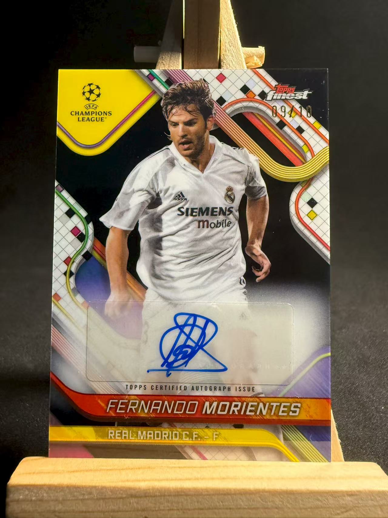 2025 Topps finest fernando morientes MHY 皇家马德里 费尔南多 莫伦特斯 签字 黑折 09/10编 低 ...