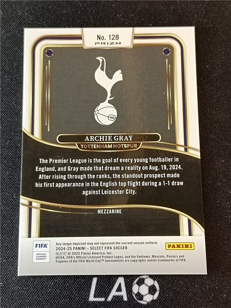 【LA足球】2024-25 PANINI FIFA SELECT ARCHIE GRAY 新秀Rc 热刺 阿奇 格雷 英格兰 利兹联 斑马波纹 ...