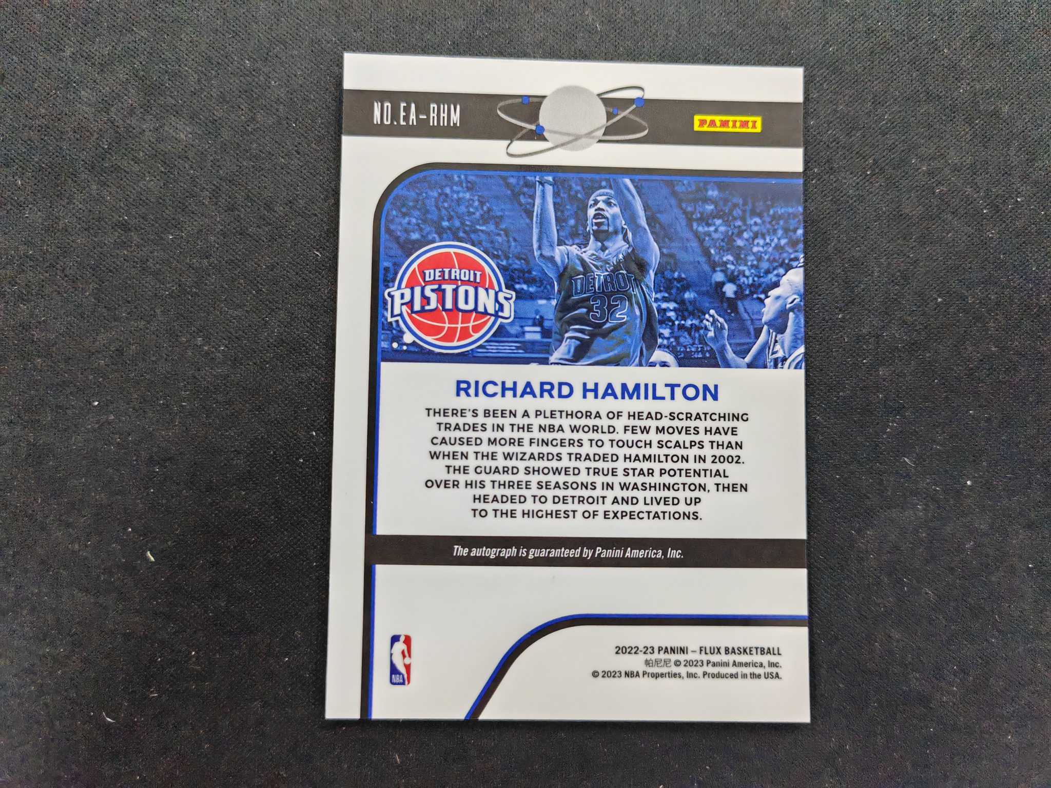 2022-23 Panini Flux Richard Hamilton SC球星卡 活塞 汉密尔顿 签字 卡品如图收藏必备（用户哥） 卡淘