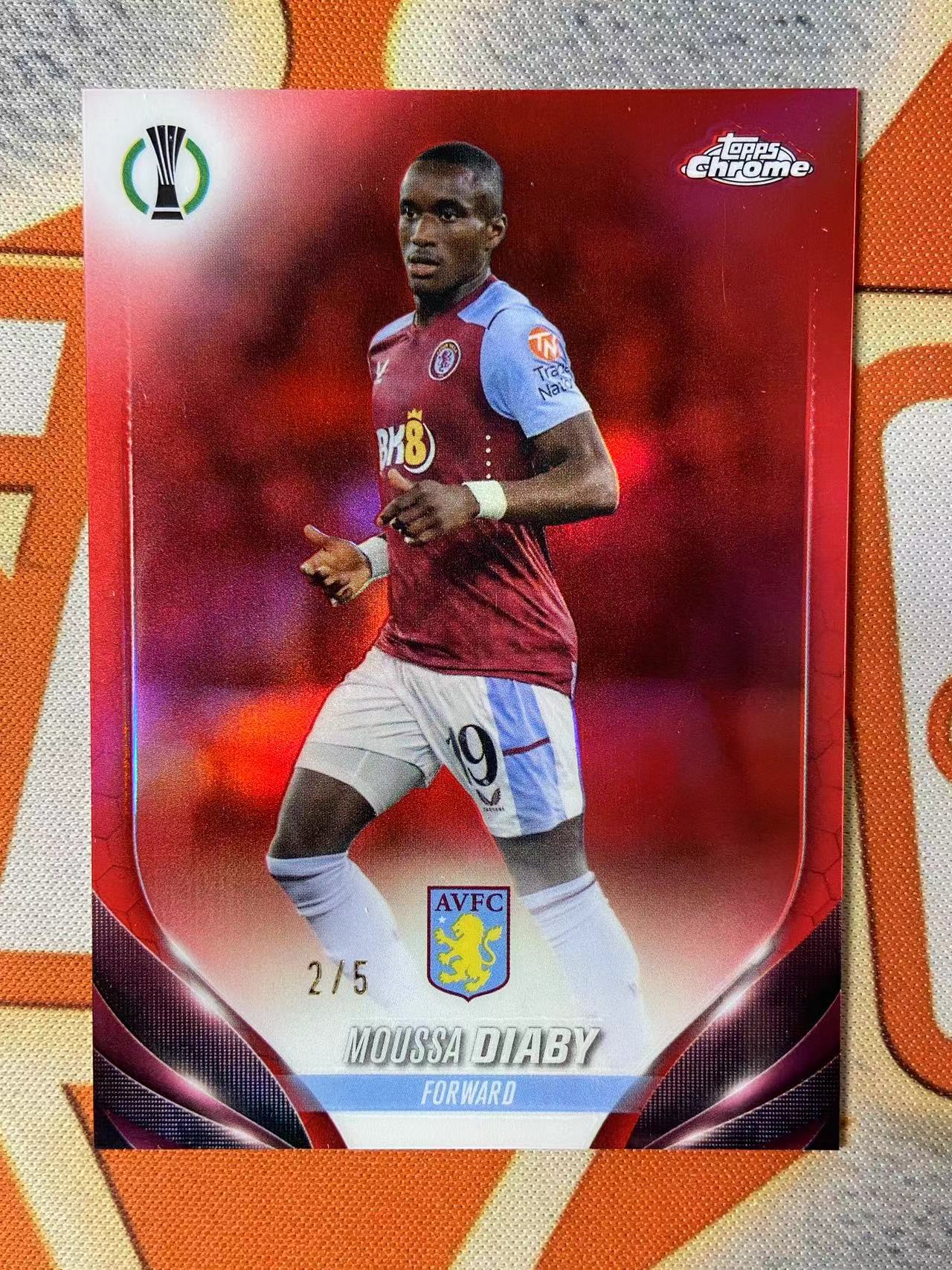 2024 Topps Chrome Moussa Diaby 欧协杯TC 阿斯顿维拉前锋 穆萨 迪亚比 2/5编 超低编 红折 法国超跑 姆巴 ...