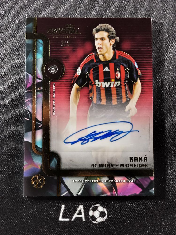 【LA拍卖精品】2023-24 Topps Crystal UCL Kaka 欧冠水晶 AC米兰 卡卡 巴西 限量5编 红平行 钻石实物镶嵌 ...