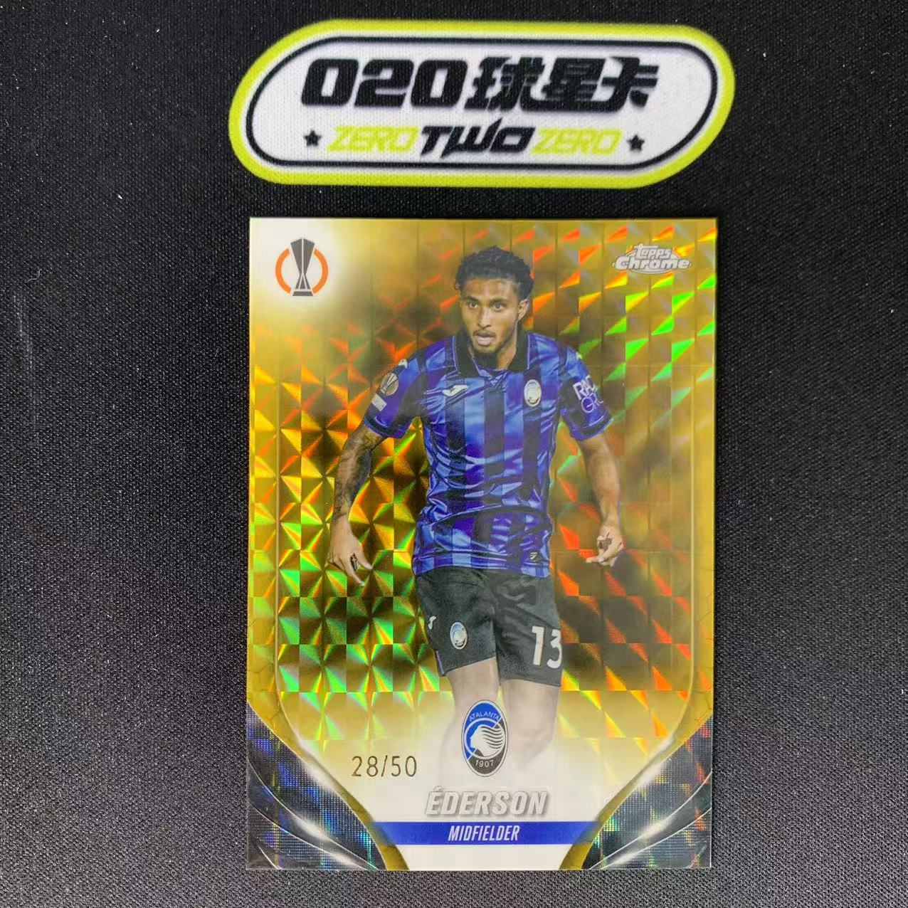 2023-24 Topps Chrome Ederson 欧冠 TC 埃德森 28/50编 金马赛克折 亚特兰大 收藏必备（权） 卡淘