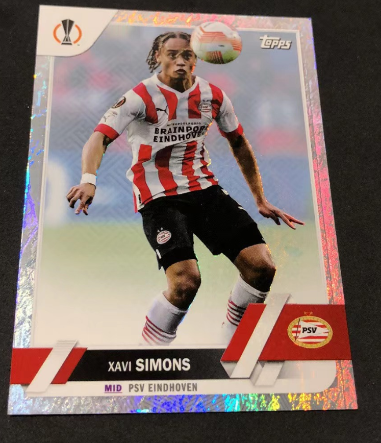 2023 Topps Chrome Xavi Simons 欧冠UEFA碧玉中国限定 埃因霍温 哈维西蒙斯 66/99编 白玉折（梦煜接代卖 ...