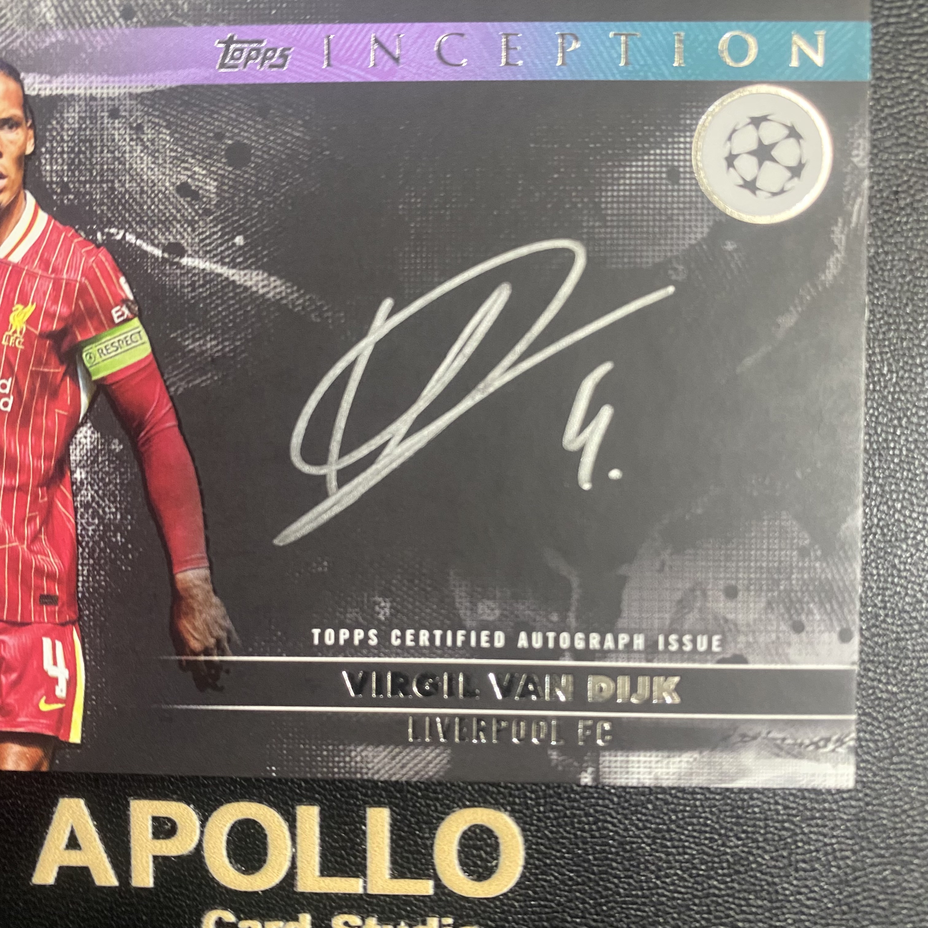 2024-25 Topps Inception Virgil van Dijk 范戴克 欧战 欧冠盗梦空间 利物浦 荷兰 世一卫 银笔卡签 背 ...