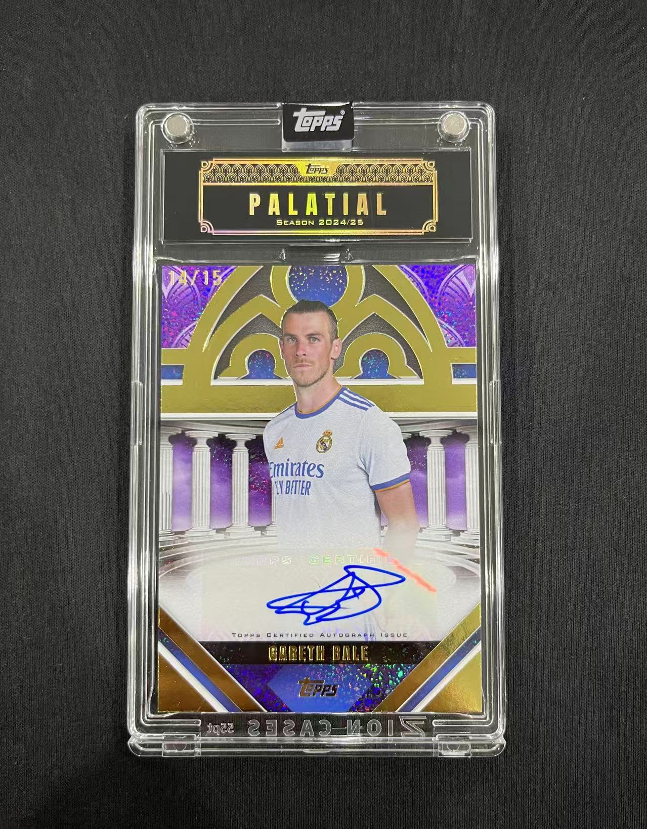 【长安代卖 截标预付80%】2024-25 Topps Palatial 皇马 宫殿队盒 Gareth Bale 大圣 加雷斯贝尔 紫折签字 ...