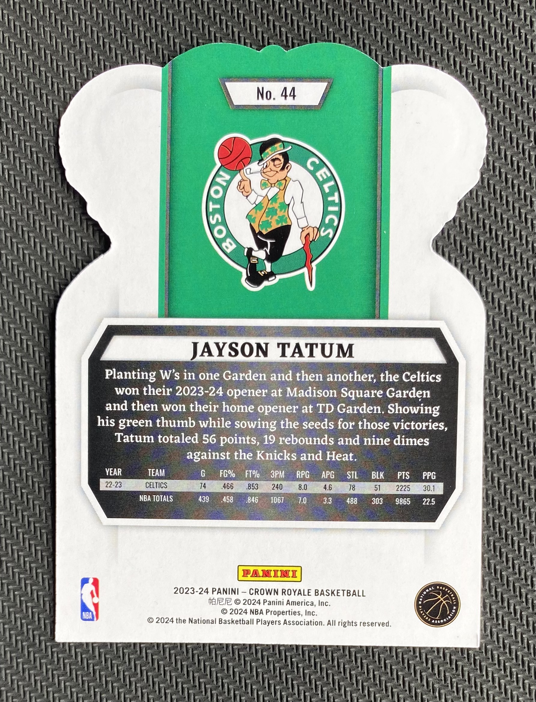 2023-24 Panini Crown Royale Jayson Tatum 皇冠 波士顿凯尔特人 杰森塔图姆 Base碎冰折黑平行 4/4 尾编 卡品见描述 不累计 菊-KEY 卡淘