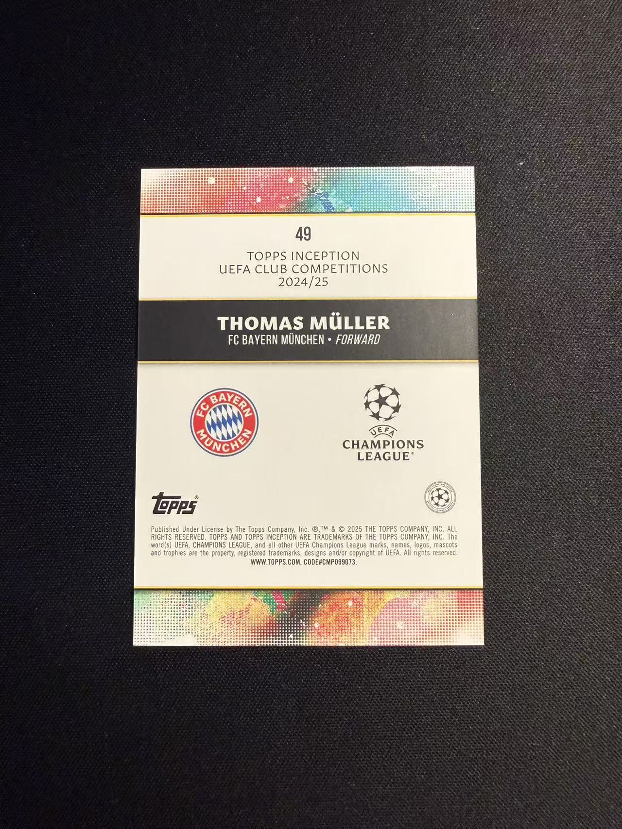 【大四喜拍卖】2024-25 Topps Inception 盗梦空间 Thomas Muller 托马斯 穆勒 150编 拜仁 德国 收藏 ...