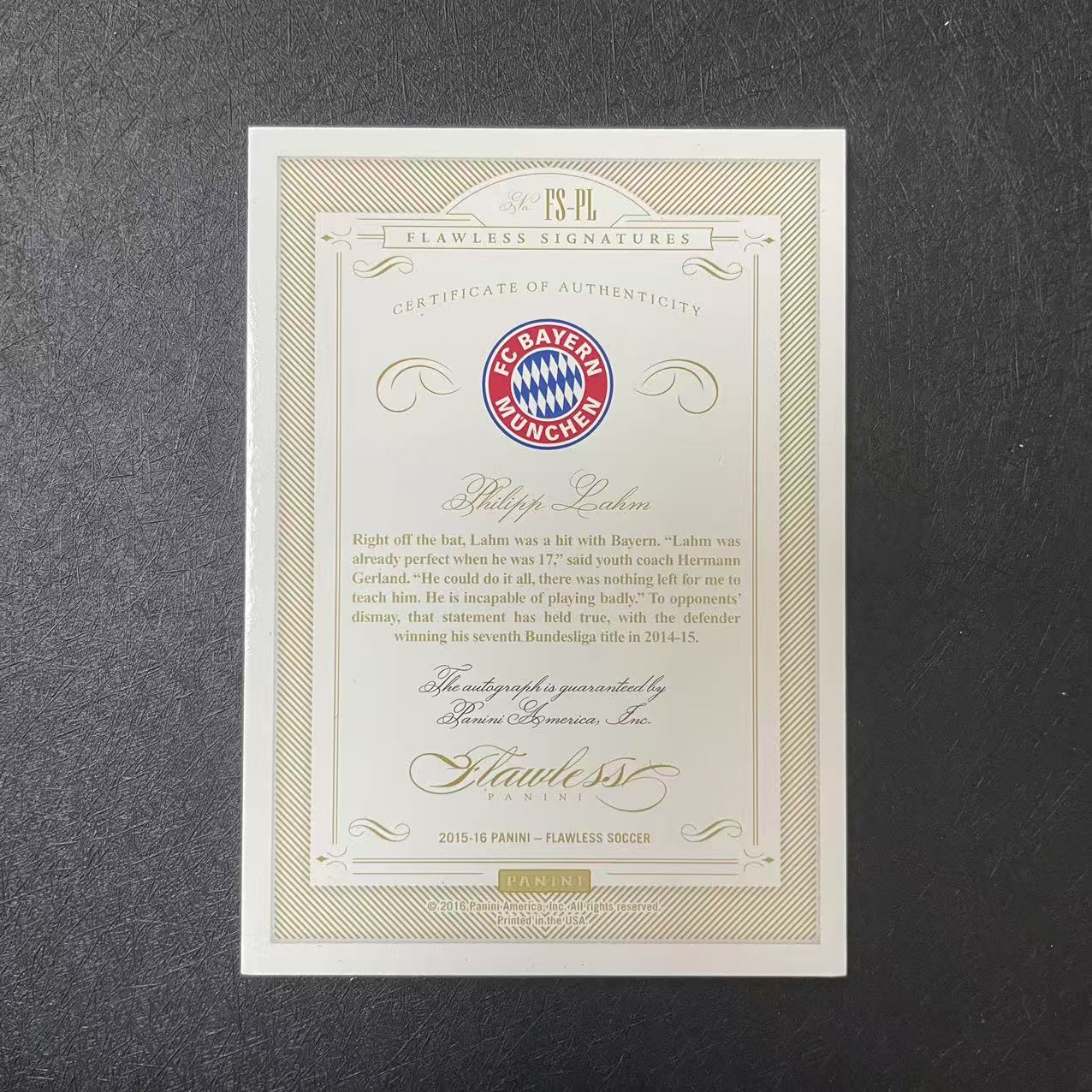 【德基拍卖】2015-16 Panini Flawless Philipp Lahm 元年 手提 拜仁慕尼黑 菲利普 拉姆 功勋队长 德国 ...