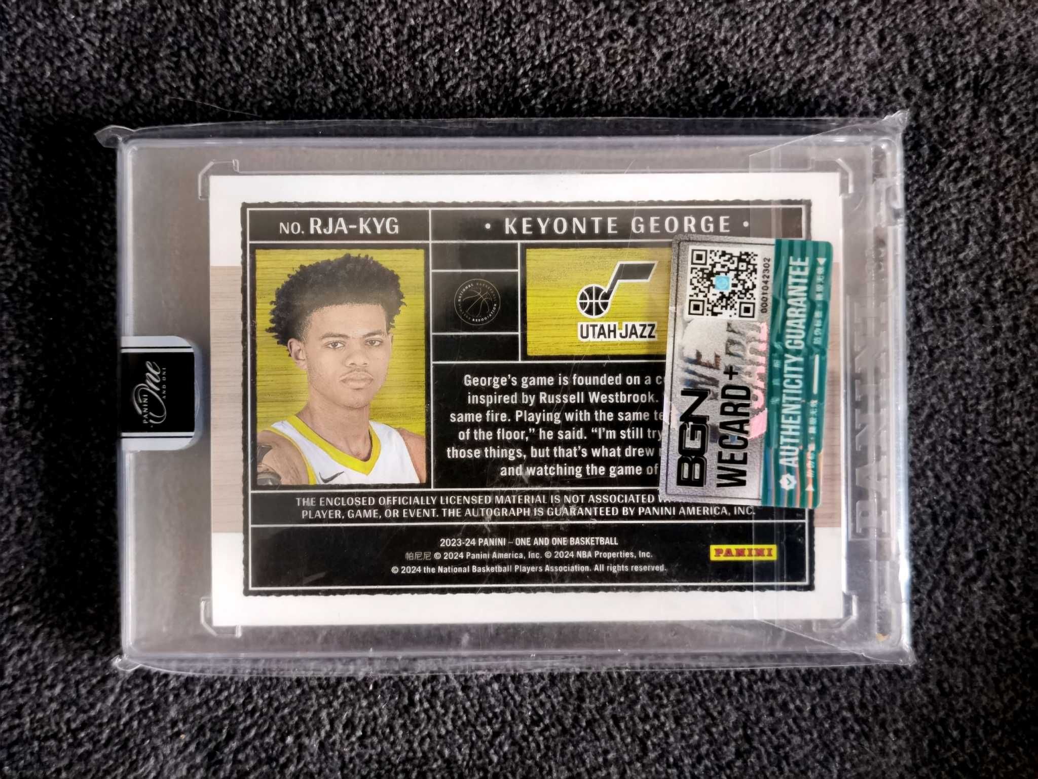 2024 Panini One and One Keyonte George RC 基昂特乔治 新秀签字 49编 RPA 蓝折 Patch球衣 ...