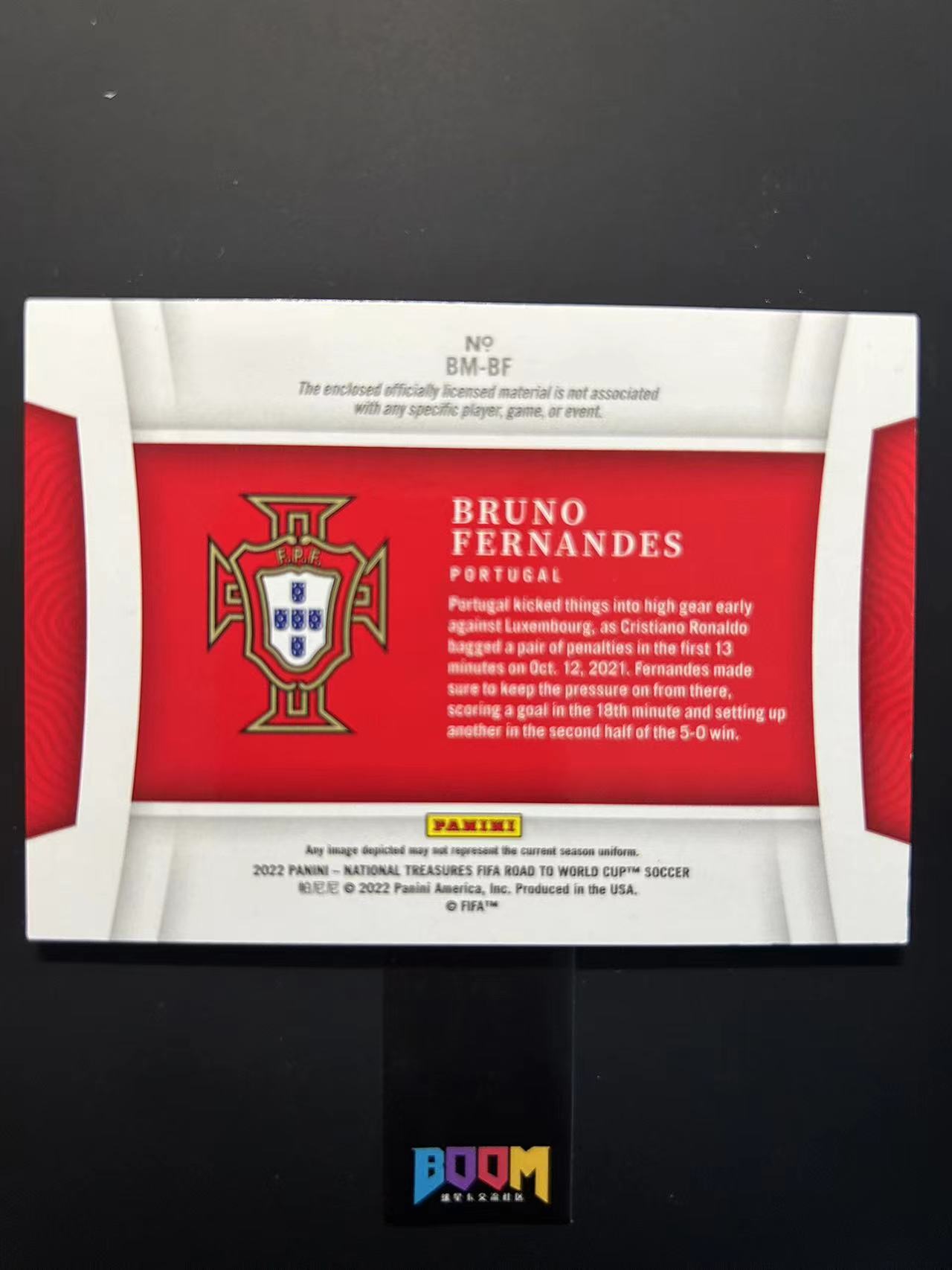 2022 Panini National Treasures Bruno Fernandes 世界杯国宝系列 B费 26/49编 蓝平行 大窗 ...