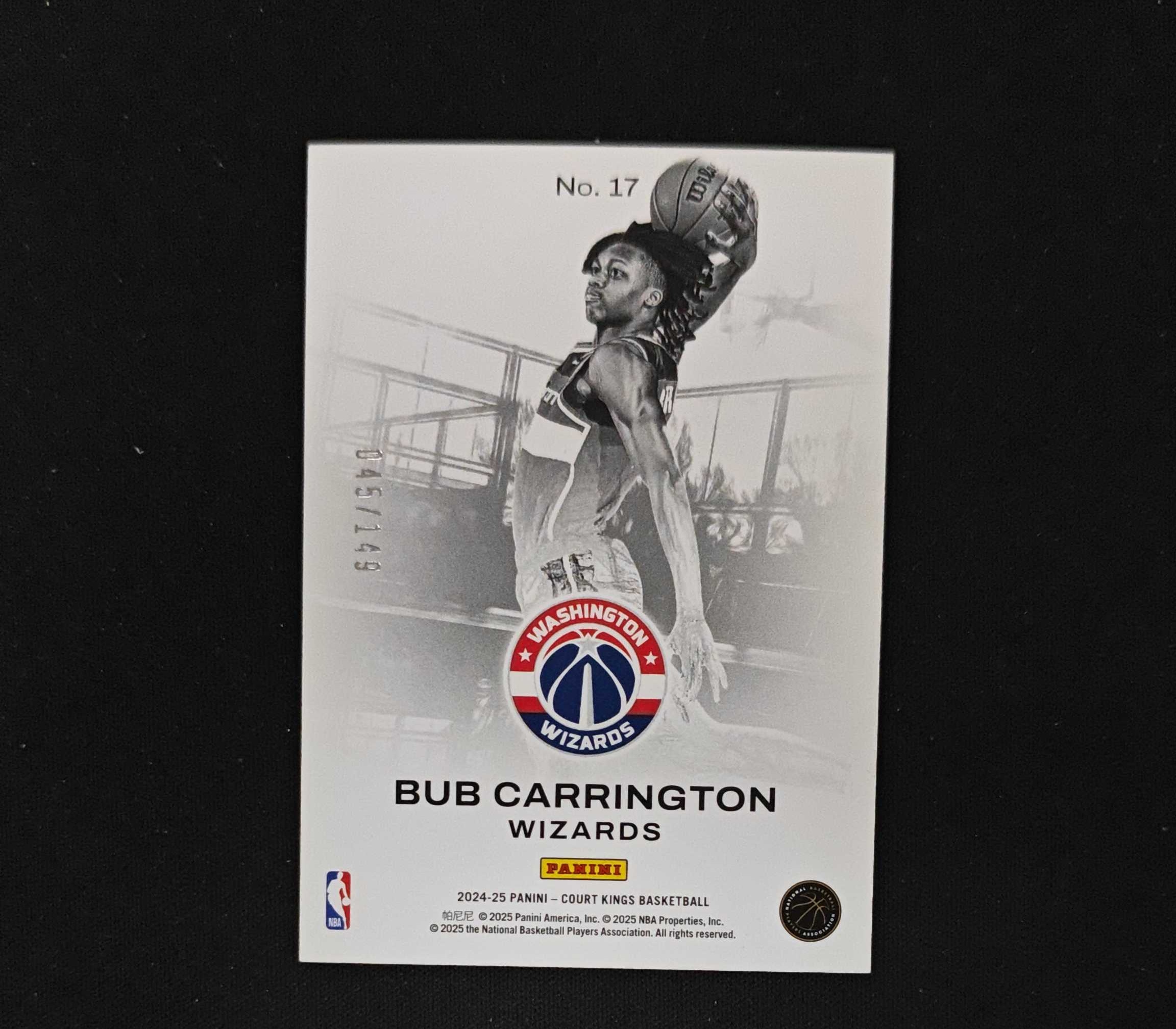 2024-25 Panini Court Kings Bob Carrington RC 【SC拍卖】 油画 新秀 奇才 卡灵顿 149编 ...