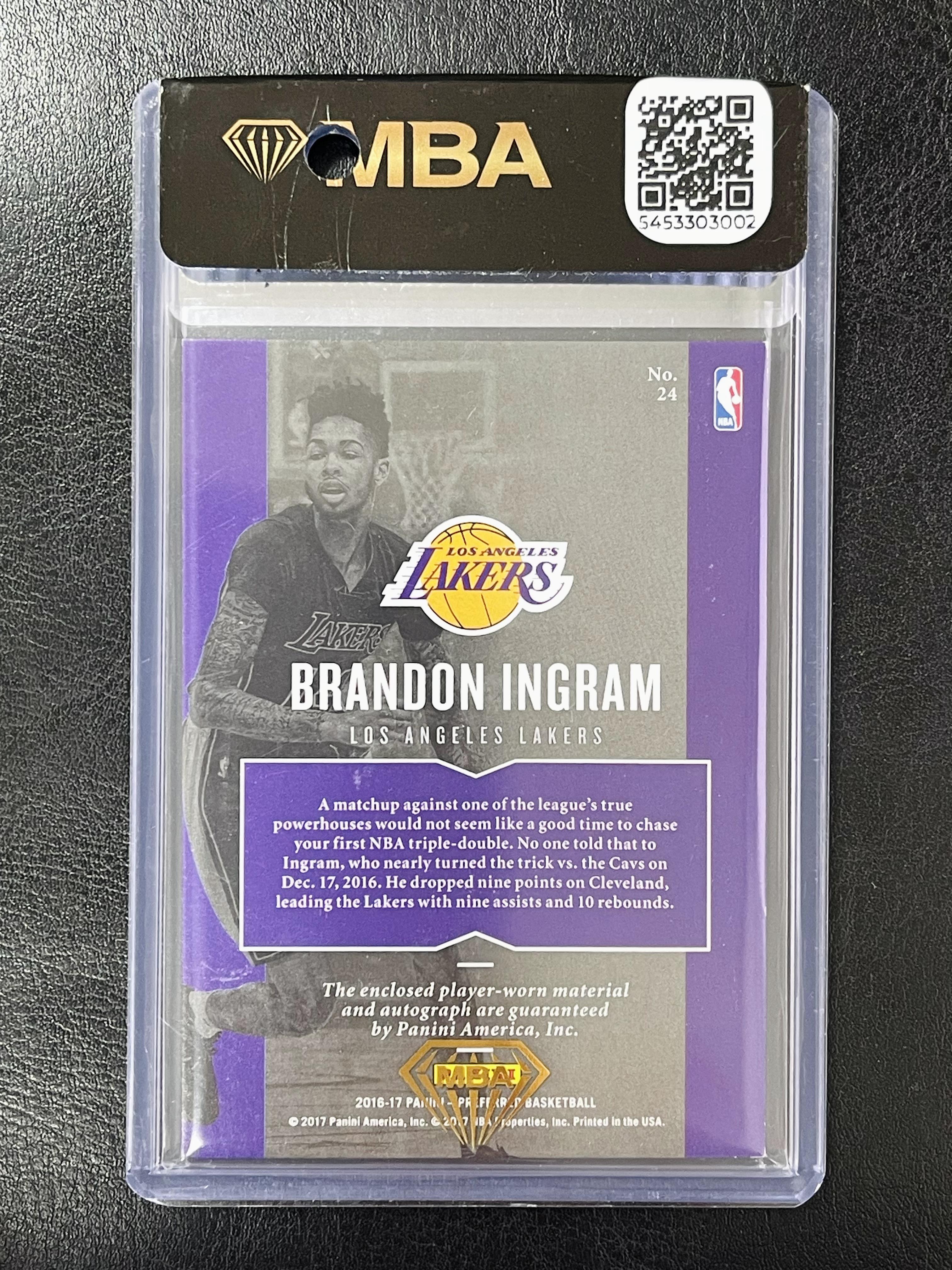 2016 17 Panini Preferred Brandon Ingram Rc 【鲸鱼卡社】kkk 湖人 英格拉姆 莺歌 25编 剪影