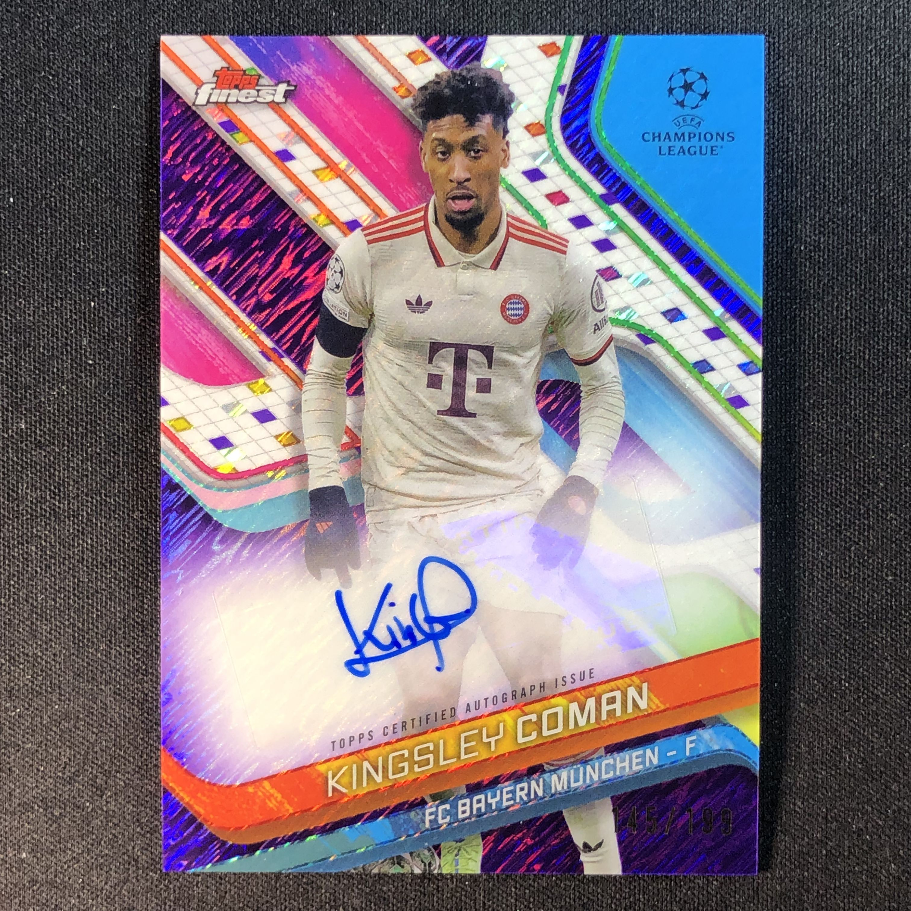 2025 Topps Finest Kingsley Coman 【piaji】金斯利 科曼 拜仁慕尼黑 /199编 紫shimmer 凯恩 ...