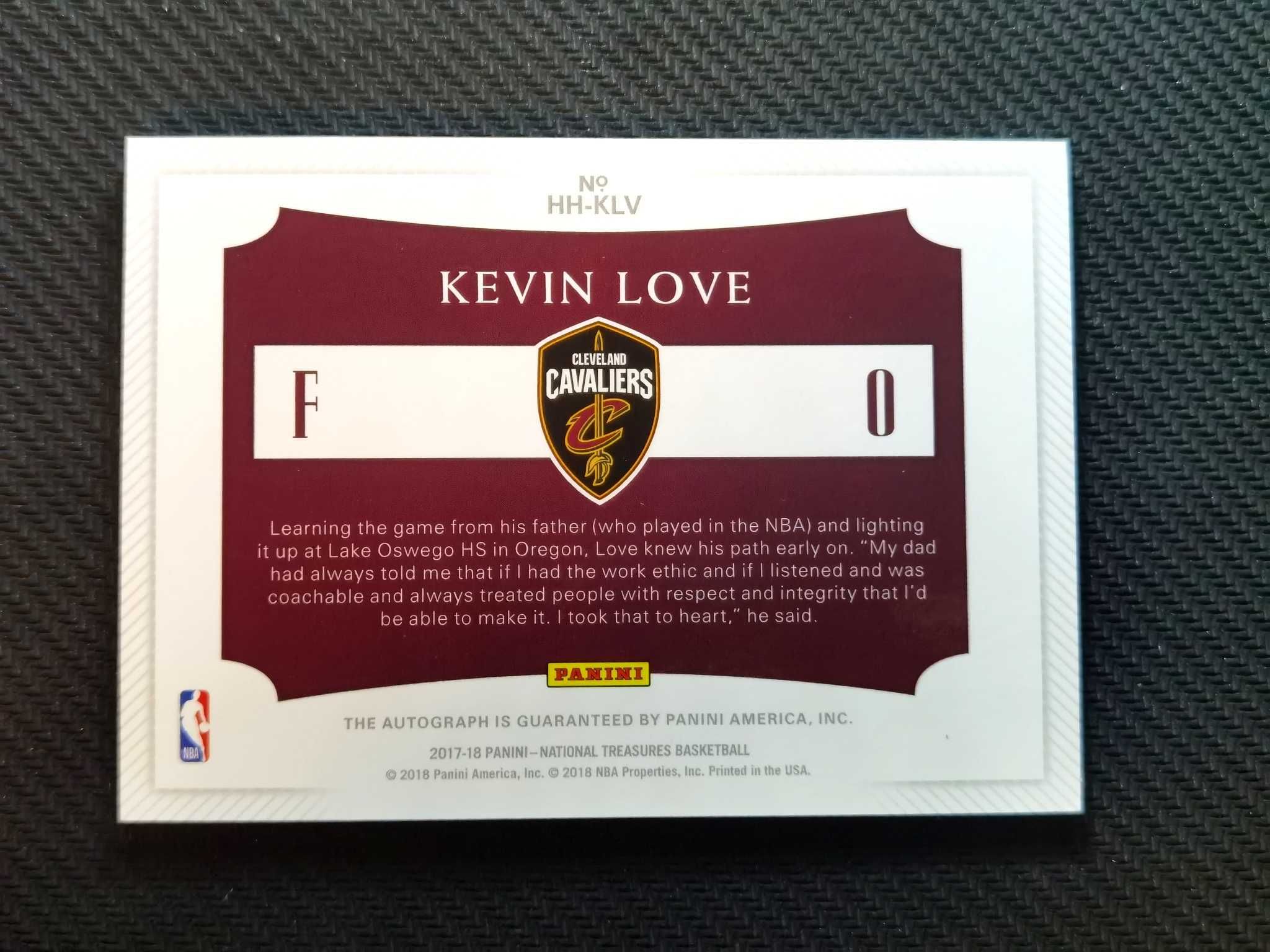 2018 Panini National Treasures Kevin Love 乐福 签字 99编 骑士名宿 国宝系列 地图签 卡签 瑕疵 ...