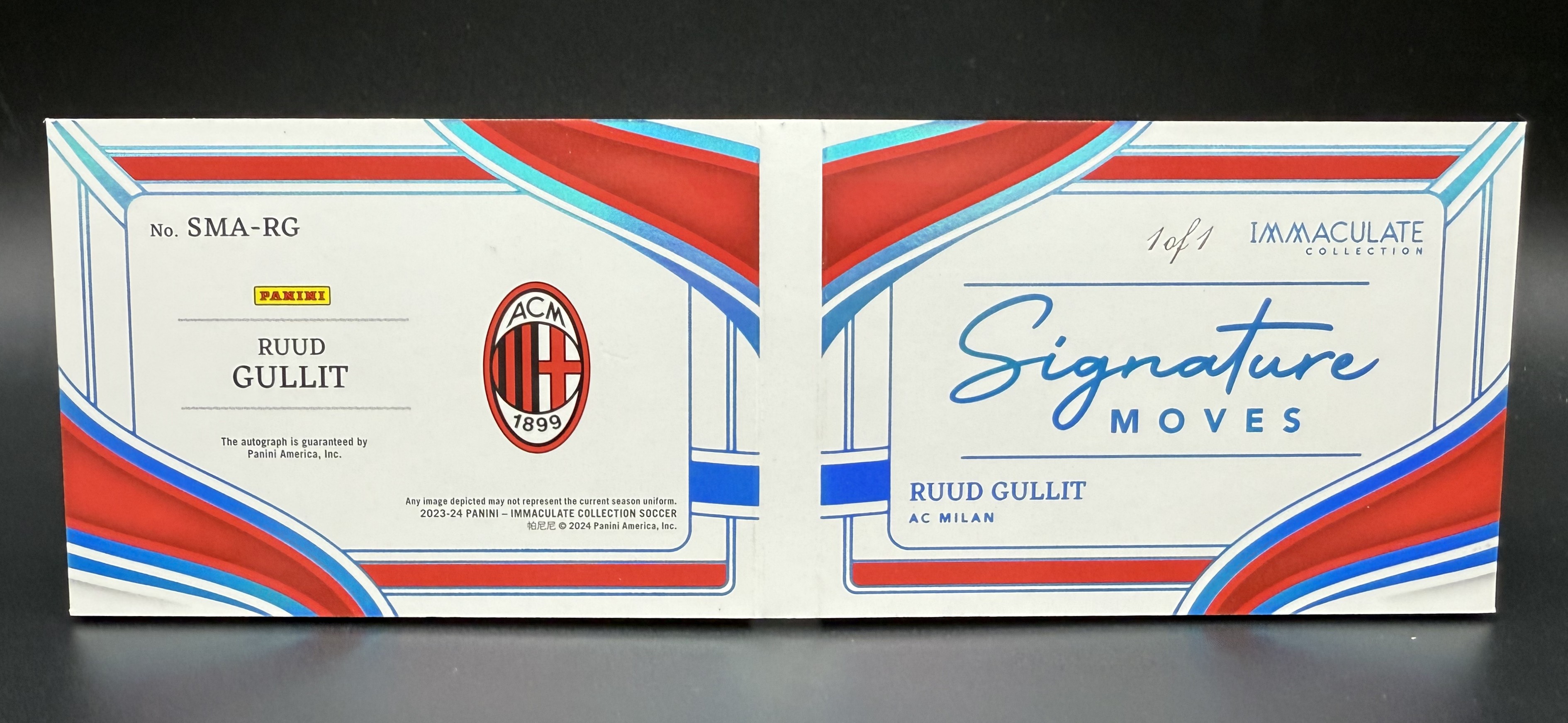 2023-24 Topps Immaculate Ruud Gullit 【湖水蓝拍卖】路德 古利特 古力特 AC米兰 湖水蓝 ofo 1/1 ...