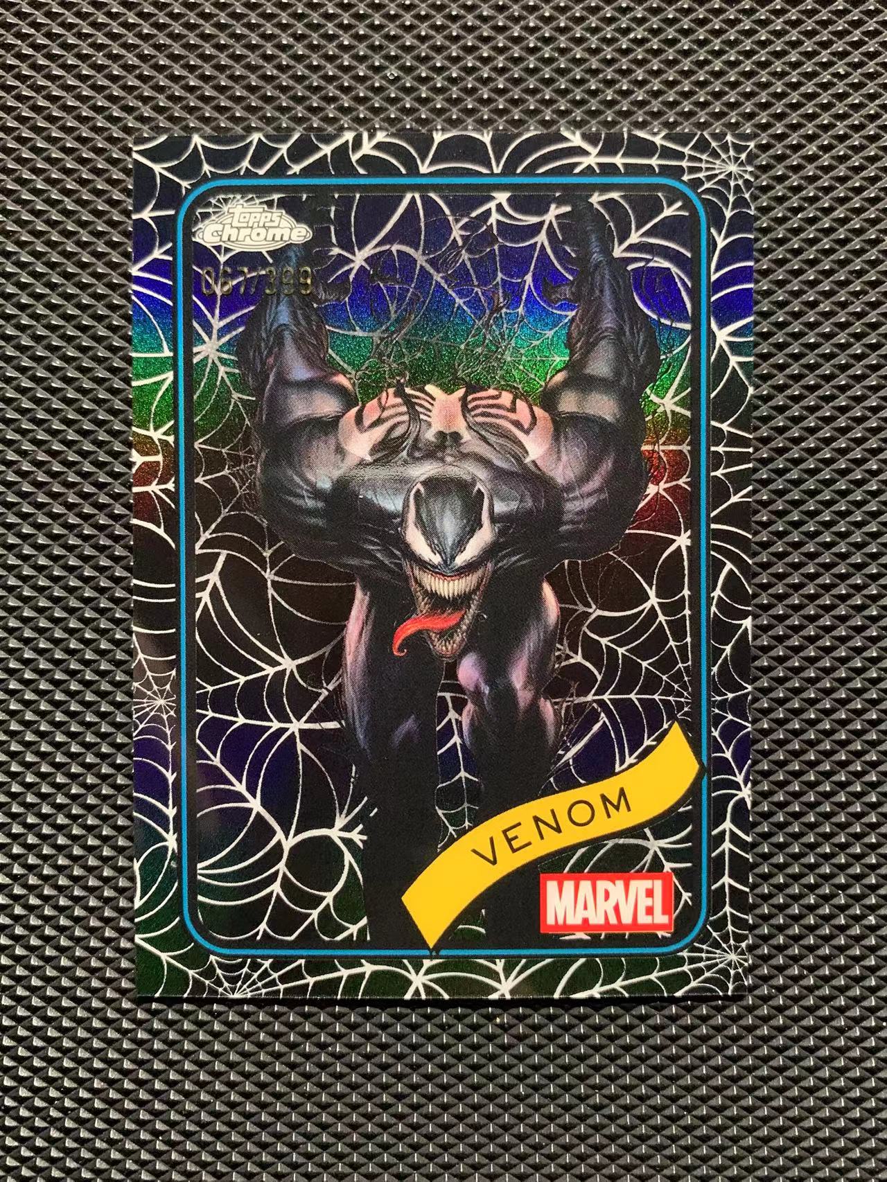 2025 Marvel Topps Chrome VENOM TC 漫威 毒液 /399编 蜘蛛网折 折射 带编base 品见大图 卡淘