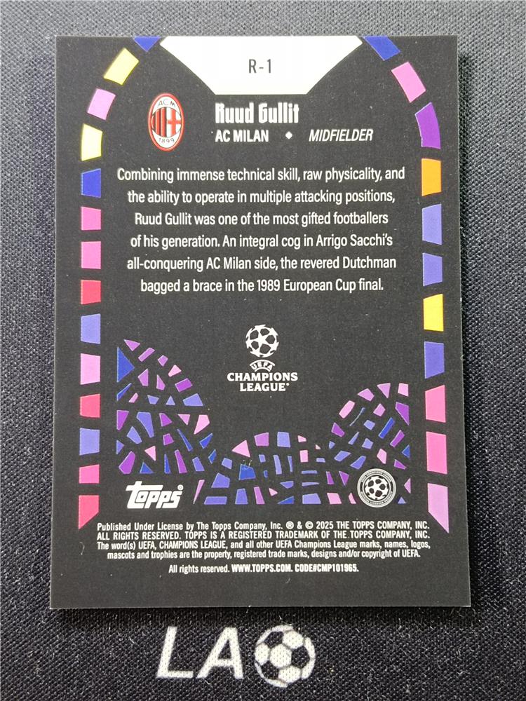 【LA足球】2024-25 Topps Merlin Ruud Gullit 欧冠 梅林 AC米兰 路德 古利特 荷兰 Renaissance ...