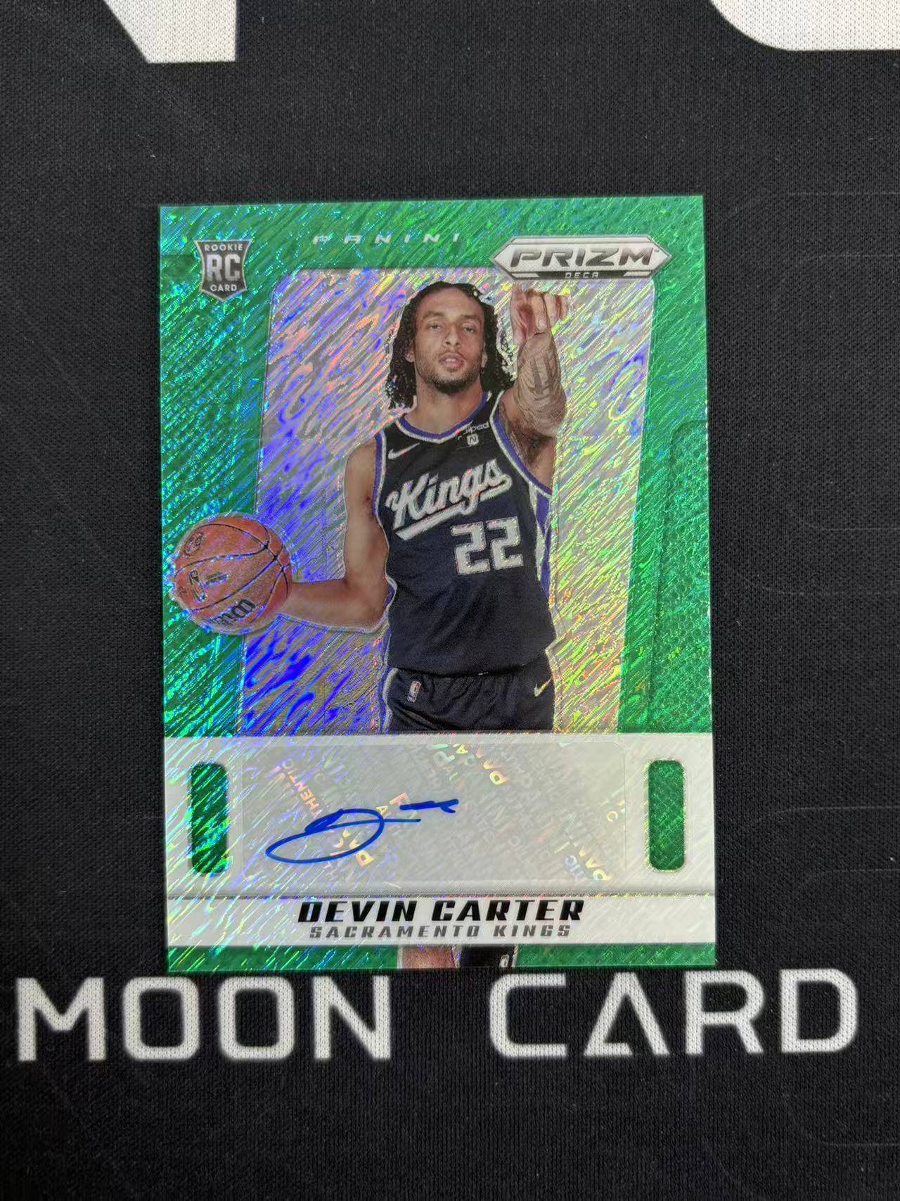 【梦卡拍卖】2024-25 Panini Prizm Deca Devin Carter 国王 新秀rc 签字 德文 卡特 /25编 绿折 绿 ...