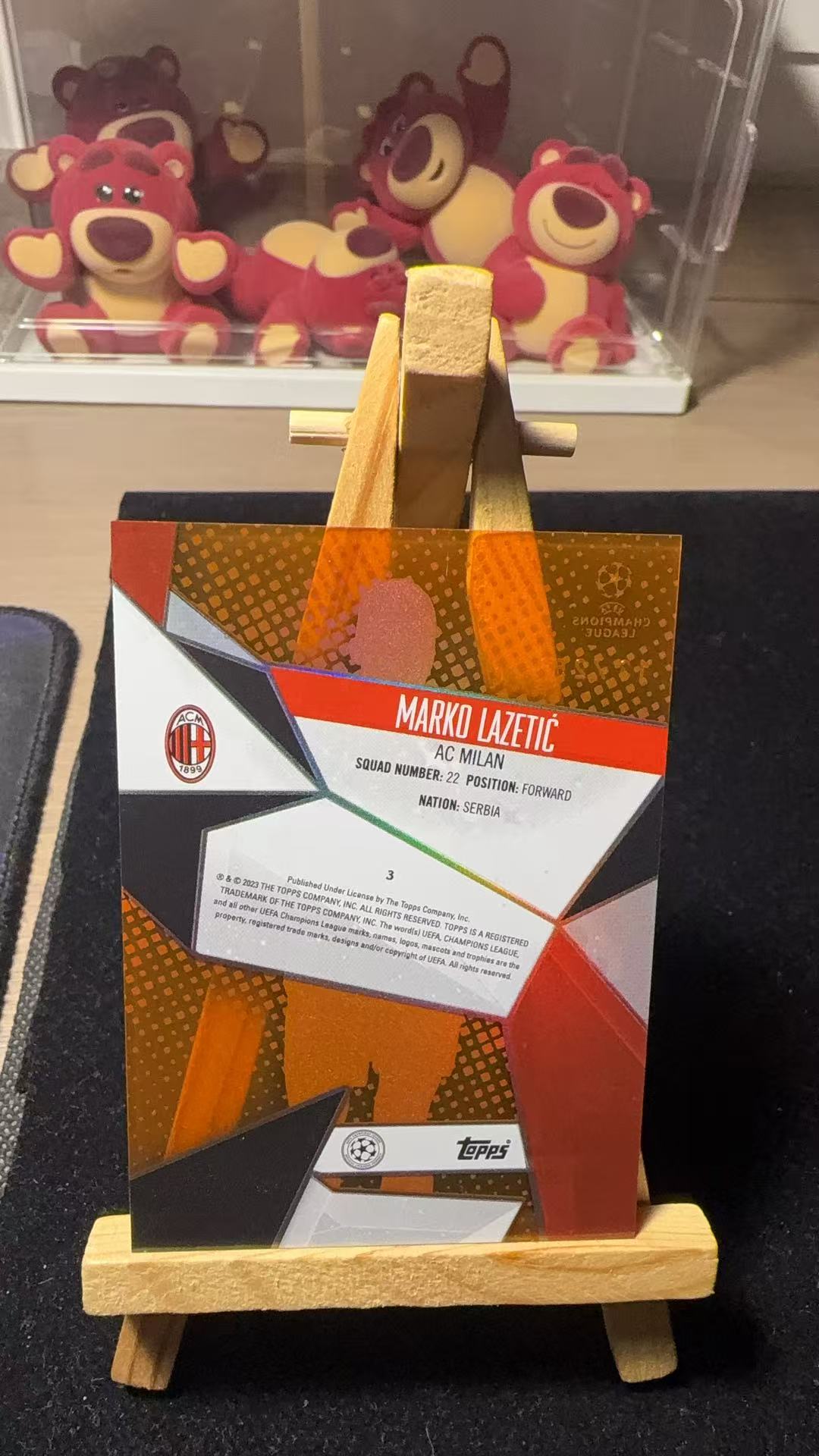 2023 Topps CRYSTAL Marko Lazetic 欧冠水晶 AC米兰 新秀RC 拉泽蒂奇 13/25编 橙折 胶片 梦煜 阿胖 卡淘