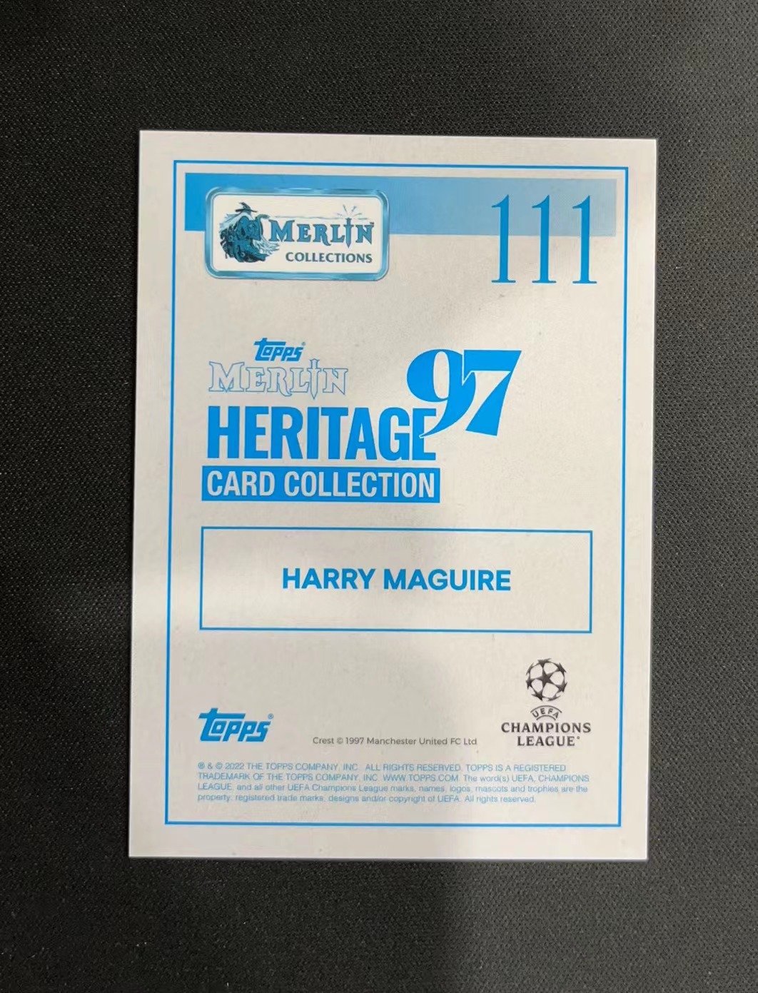 2021-22 Topps Merlin 97 Harry Maguire 【长安代卖】英超 曼联 哈利马奎尔 航母 梅林97 复古 定妆照 ...