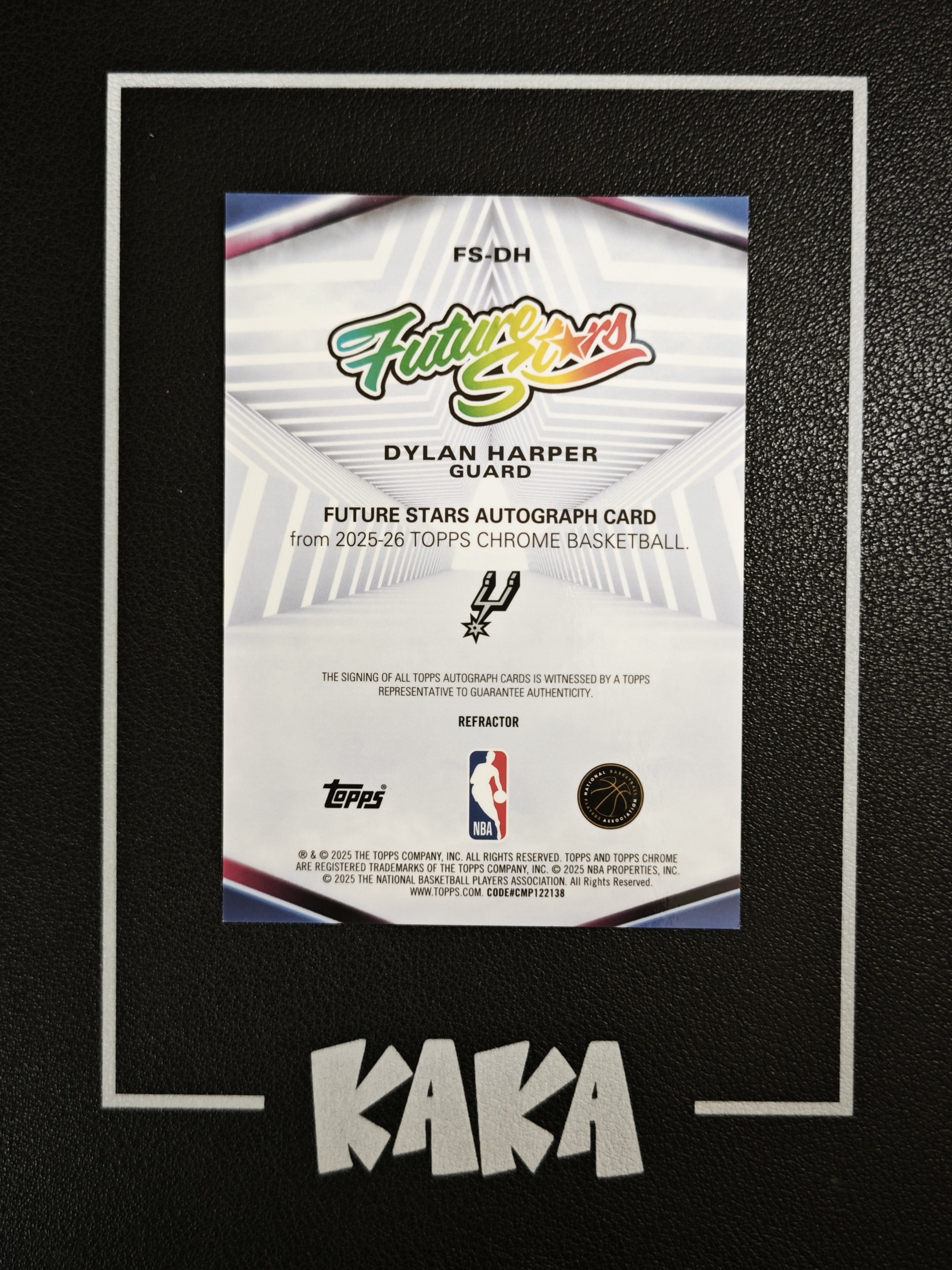 【KAKA】2025-26 Topps Chrome Dylan Harper TC 马刺 新秀 RC 迪伦 哈珀 卡签 Future ...