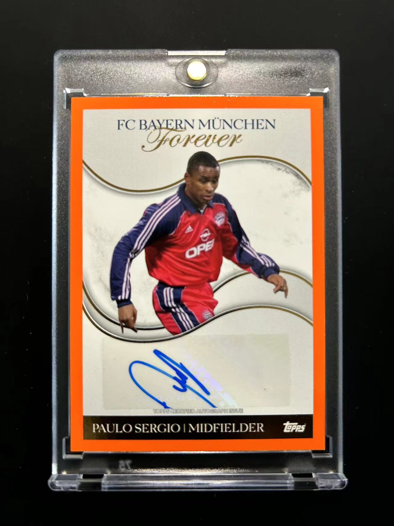 2024 Topps Bayern Paulo Sergio 拜仁永恒情人节特别版队盒 保罗-塞尔吉奥 12/25编 橙折 传奇签字 原版卡砖 ...