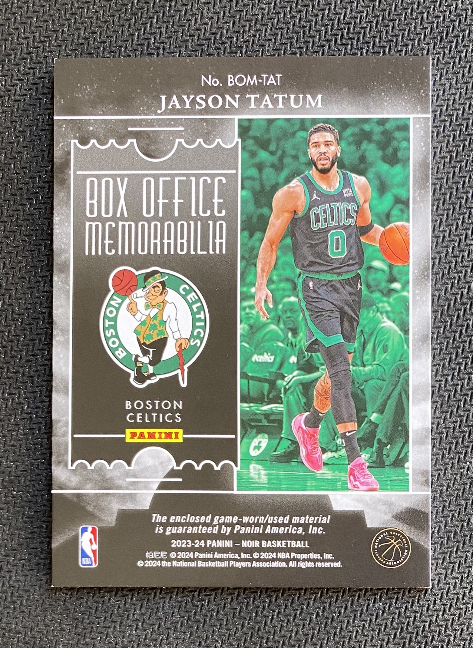 2023-24 Panini Noir Jayson Tatum 波士顿凯尔特人 杰森塔图姆 Box Office球衣卡 3/99 表面轻印 ...