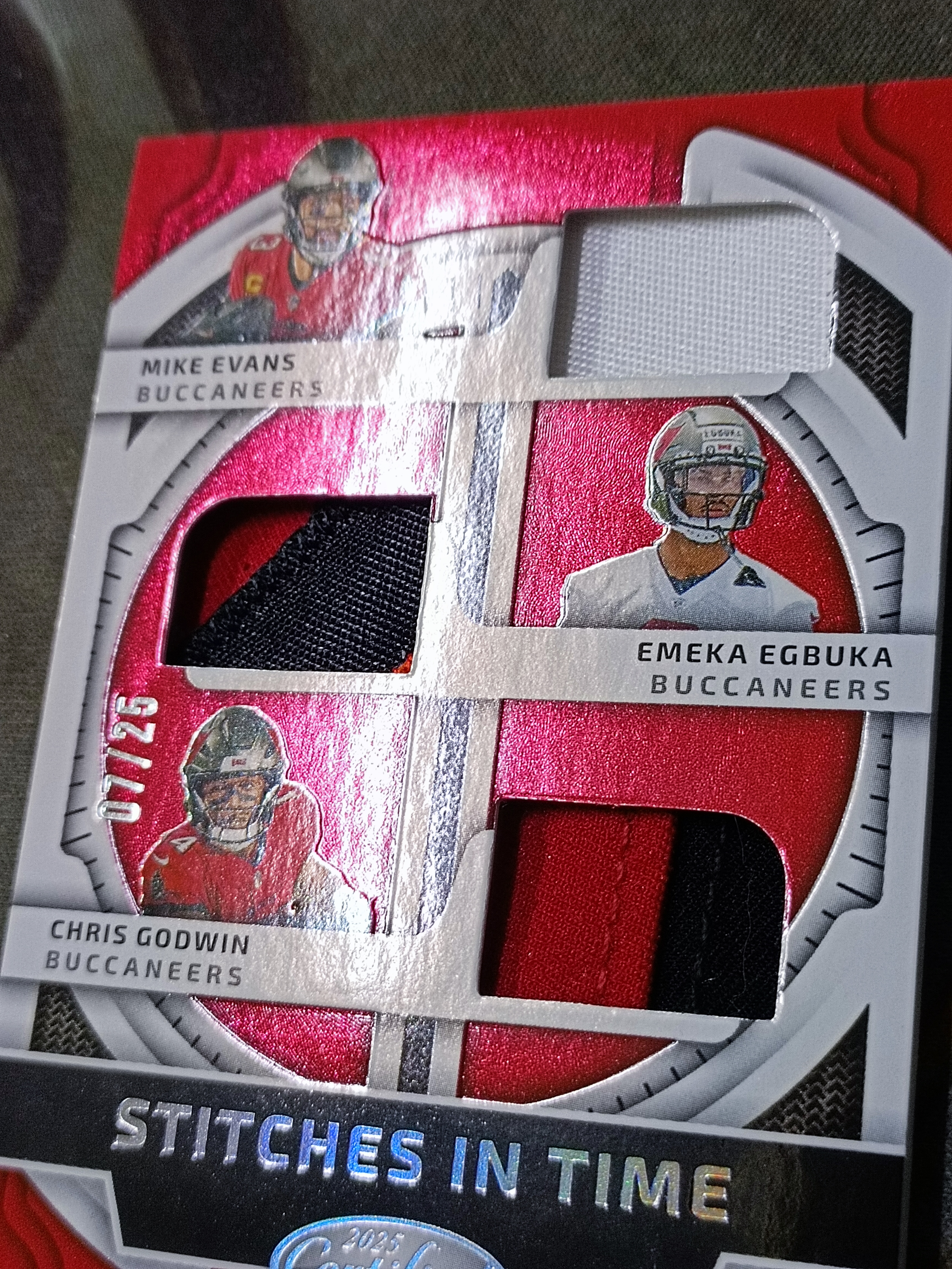 2025 Panini Certified Mike Evans /Emeka Egbuka/C.Godwin 限量7/25编 三球衣 ...