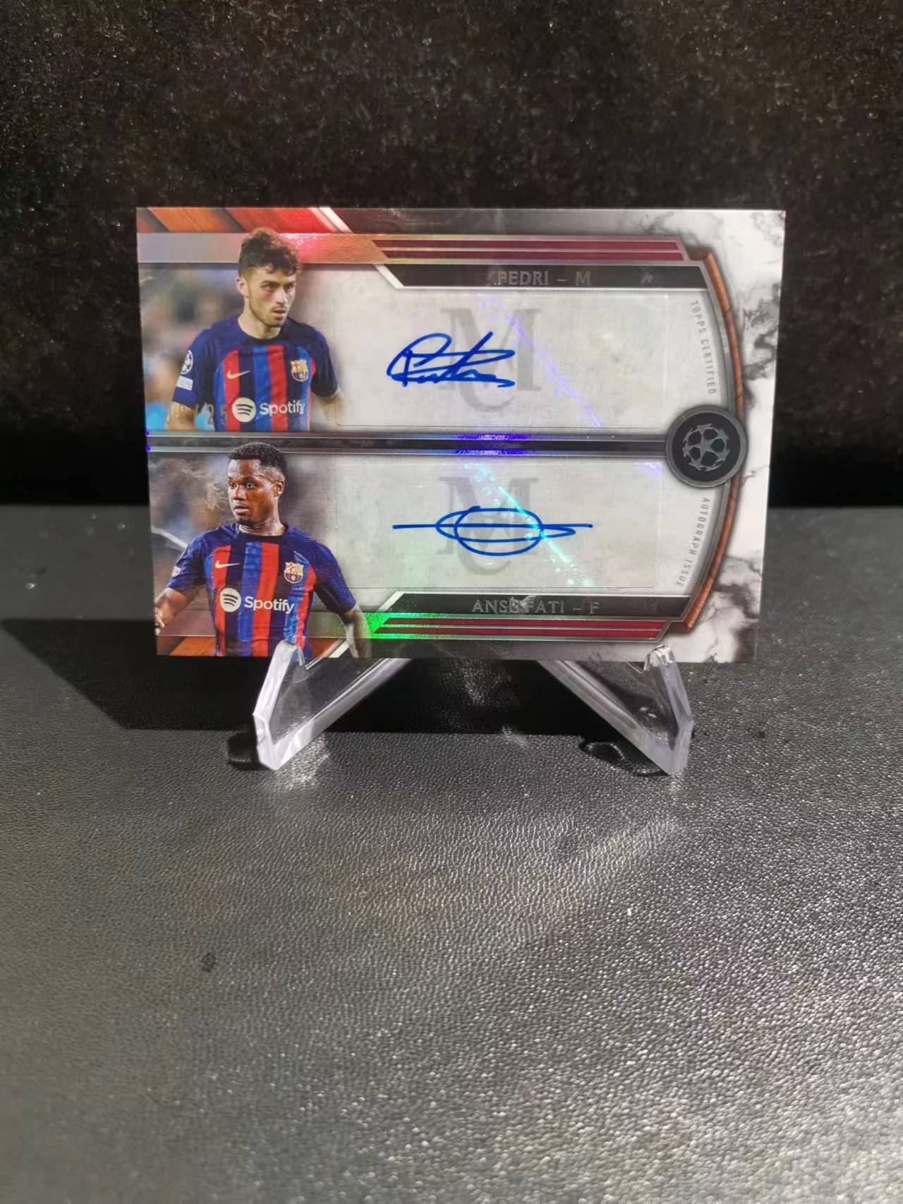 【TSS免费代卖】22-23topps PEDRI ANSU FATI 欧冠博物馆 佩德里 同背 法蒂 双签 8/25编 巴塞罗那 卡品如图 ...
